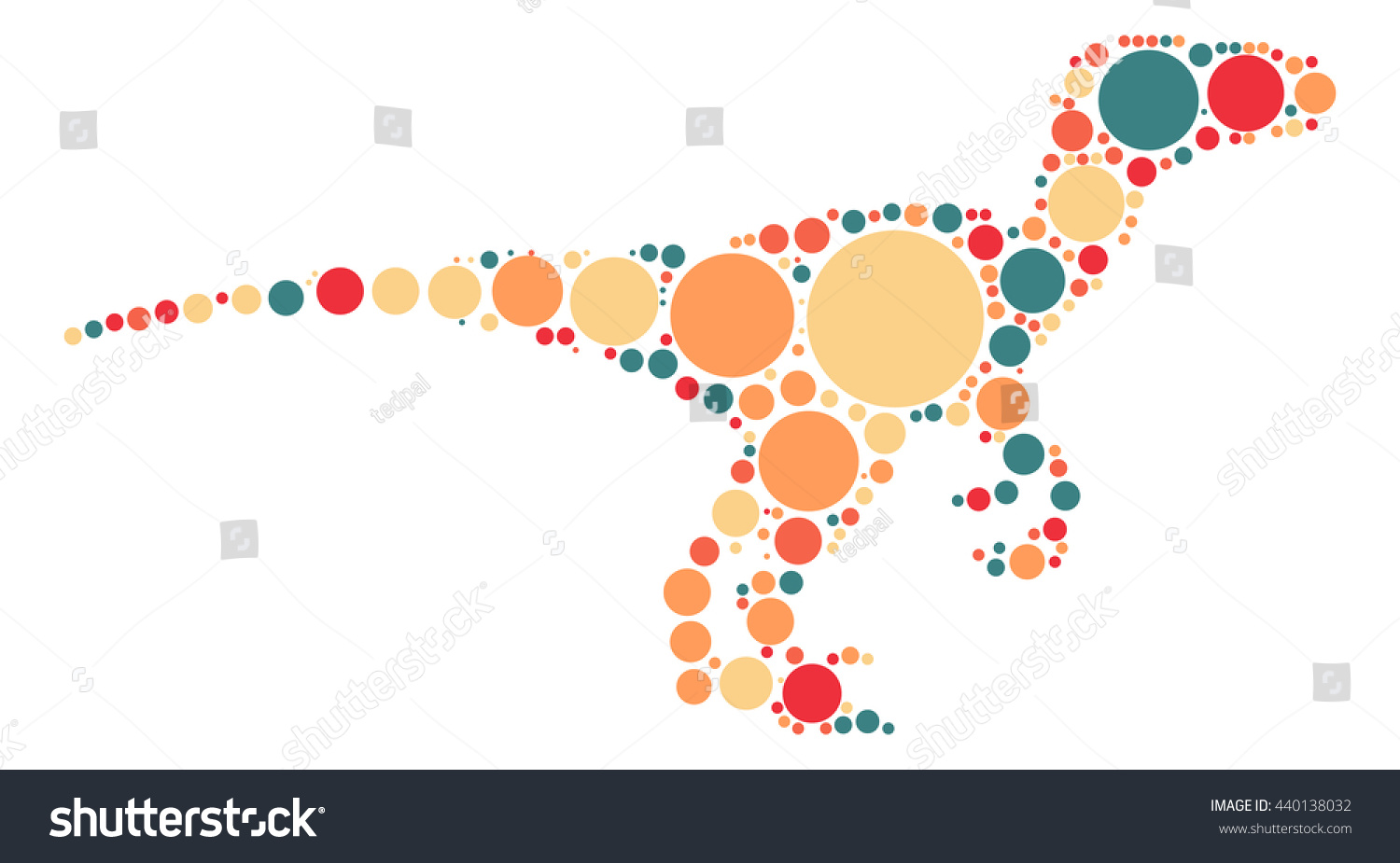 Dinosaur Shape Vector Design By Color Stock Vector (Royalty Free ...