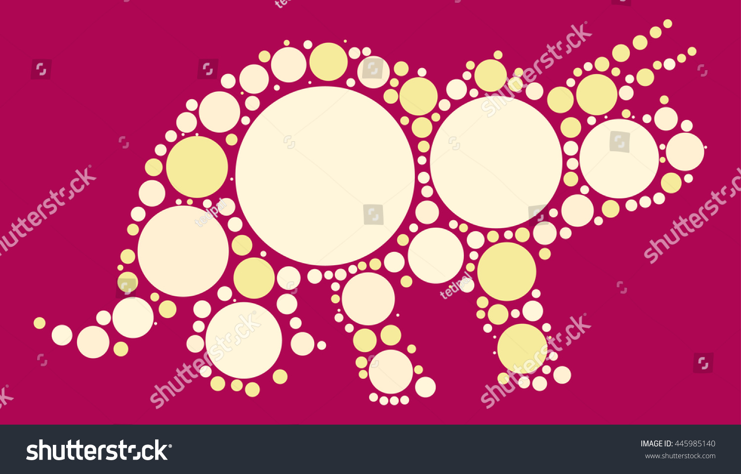 Dinosaur Shape Vector Design By Color Stock Vector (Royalty Free ...