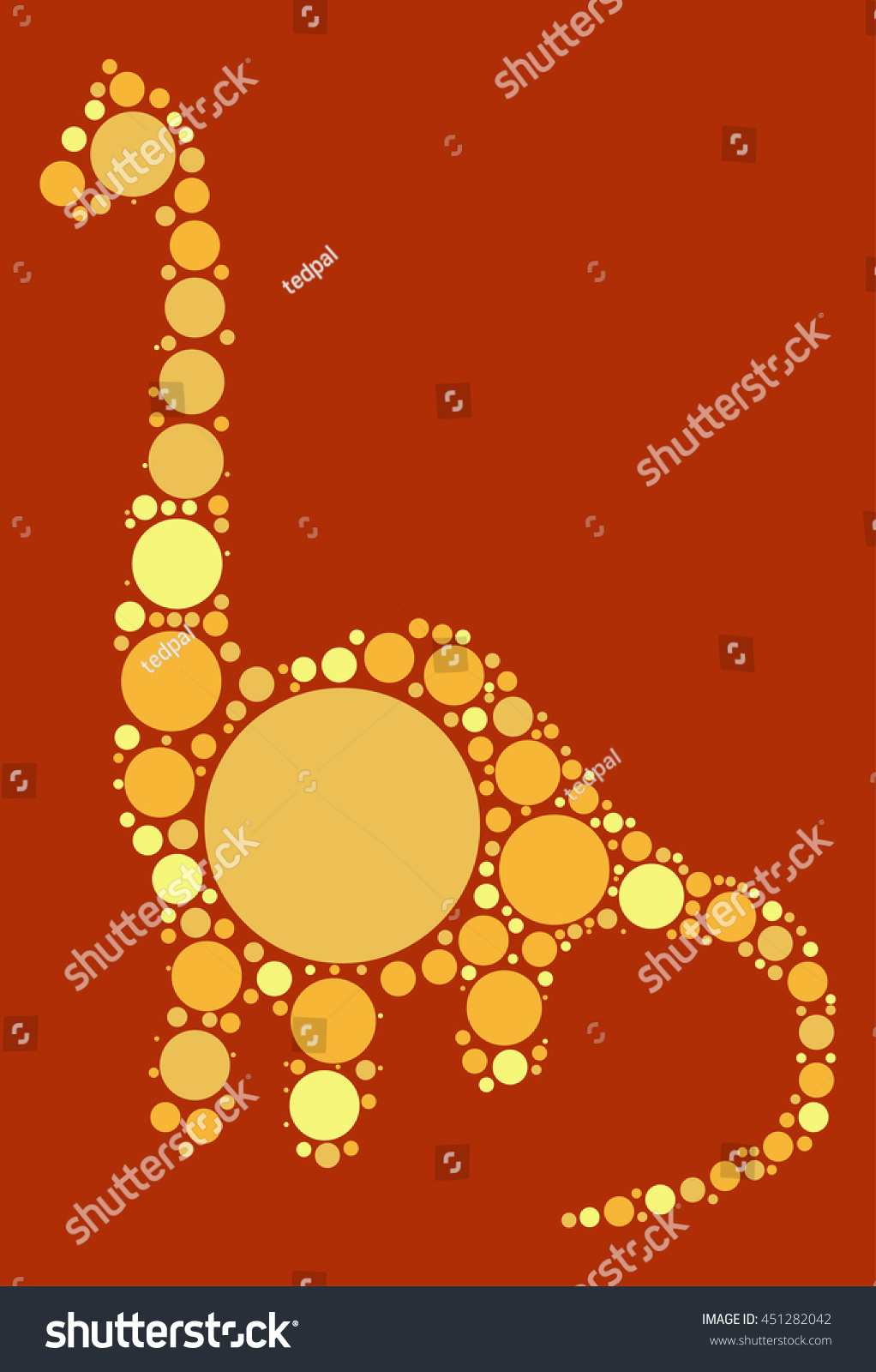 Dinosaur Shape Vector Design By Color Stock Vector (Royalty Free ...