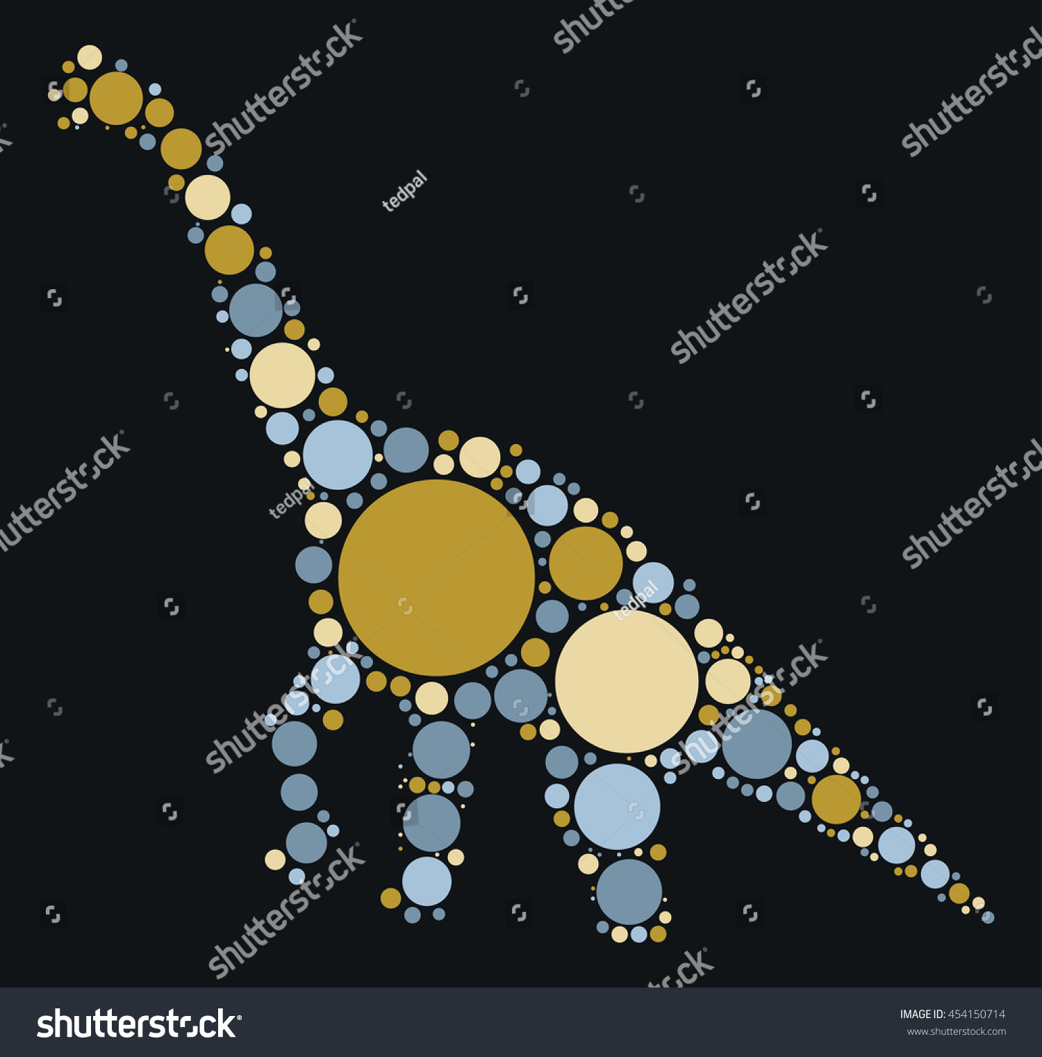 Dinosaur Shape Vector Design By Color Stock Vector (Royalty Free ...