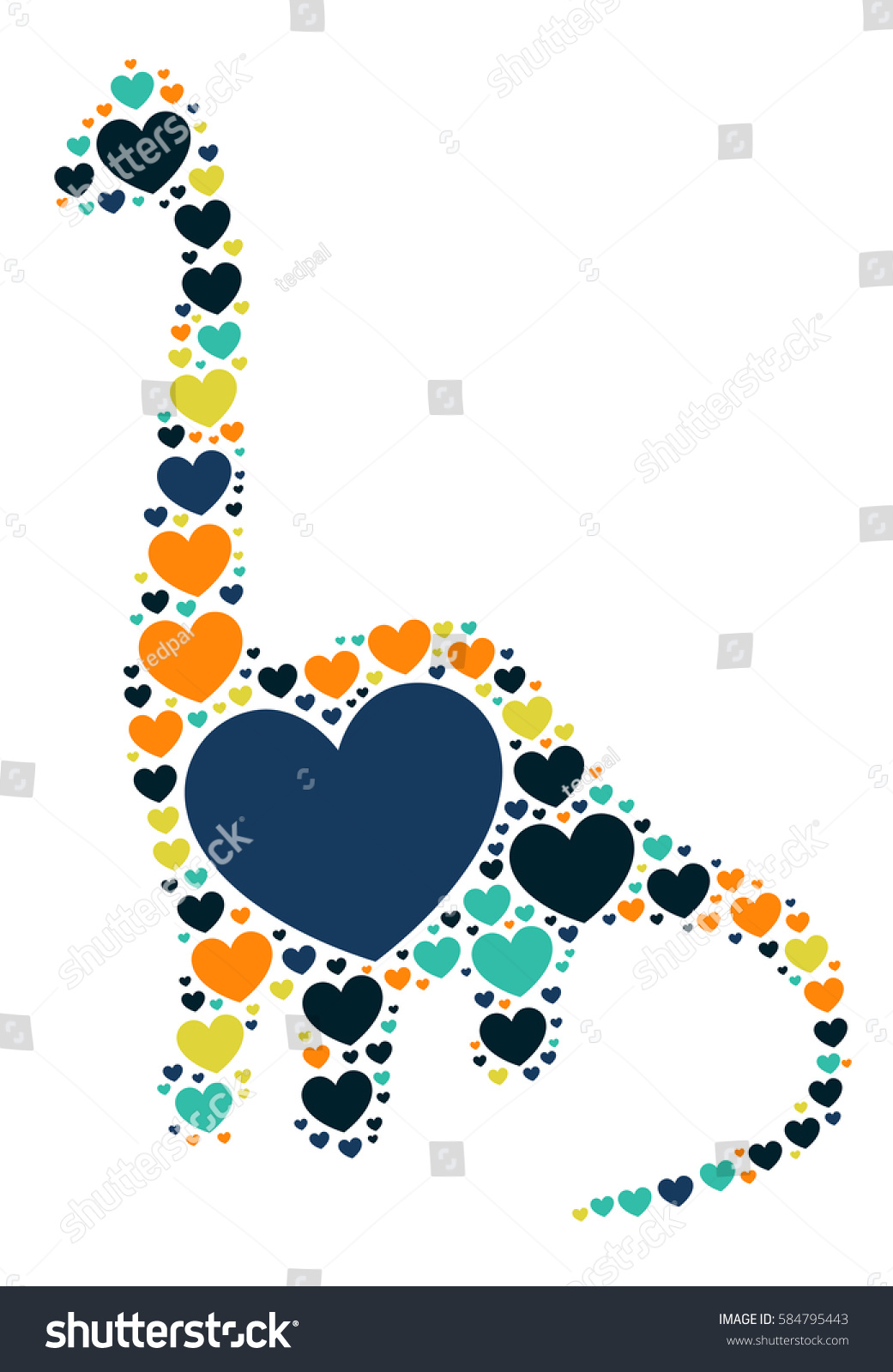 Dinosaur Shape Vector Design Illustration Stock Vector (Royalty Free ...