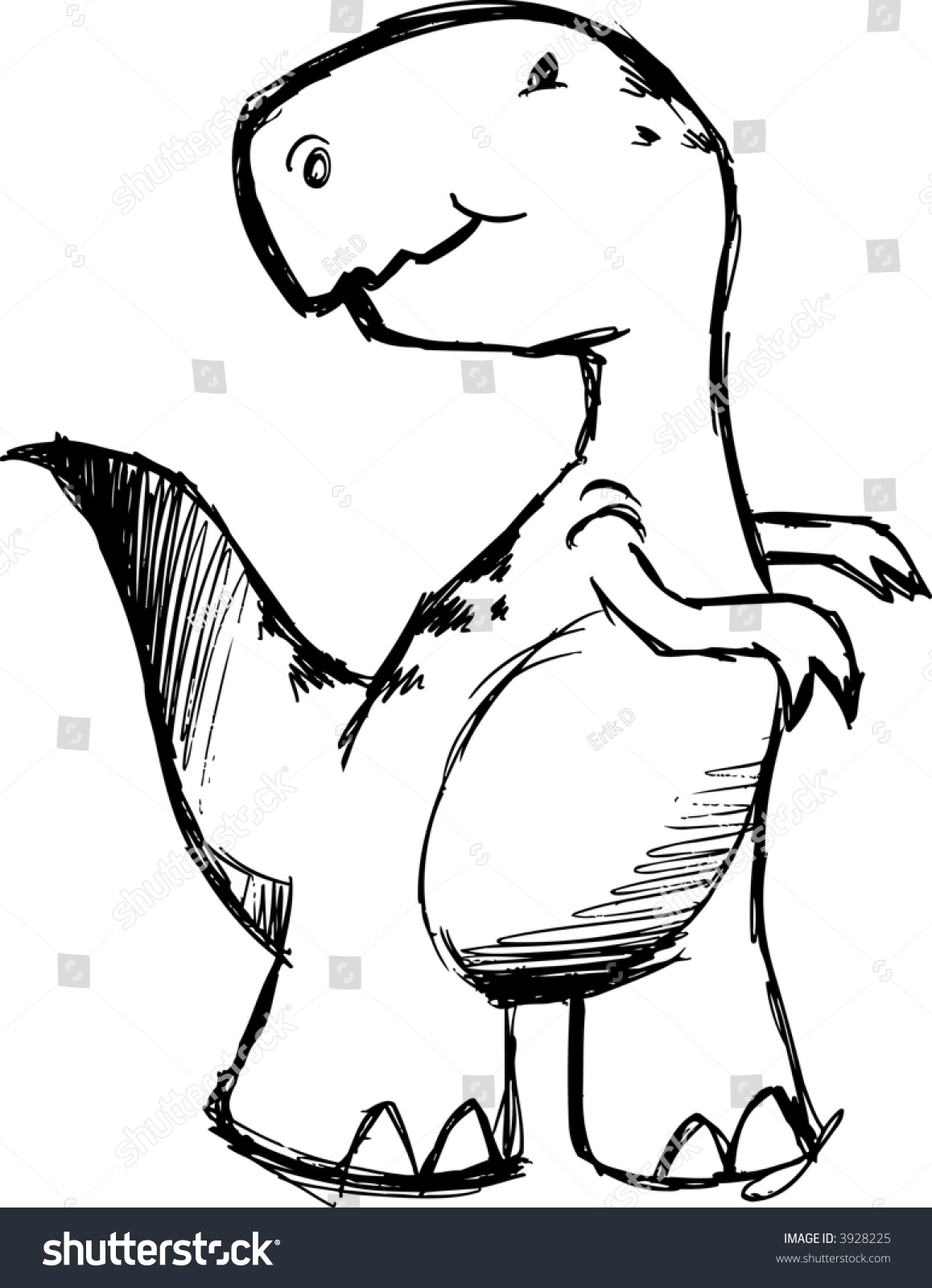 Dinosaur Sketch Vector Illustration Stock Vector (Royalty Free) 3928225 ...