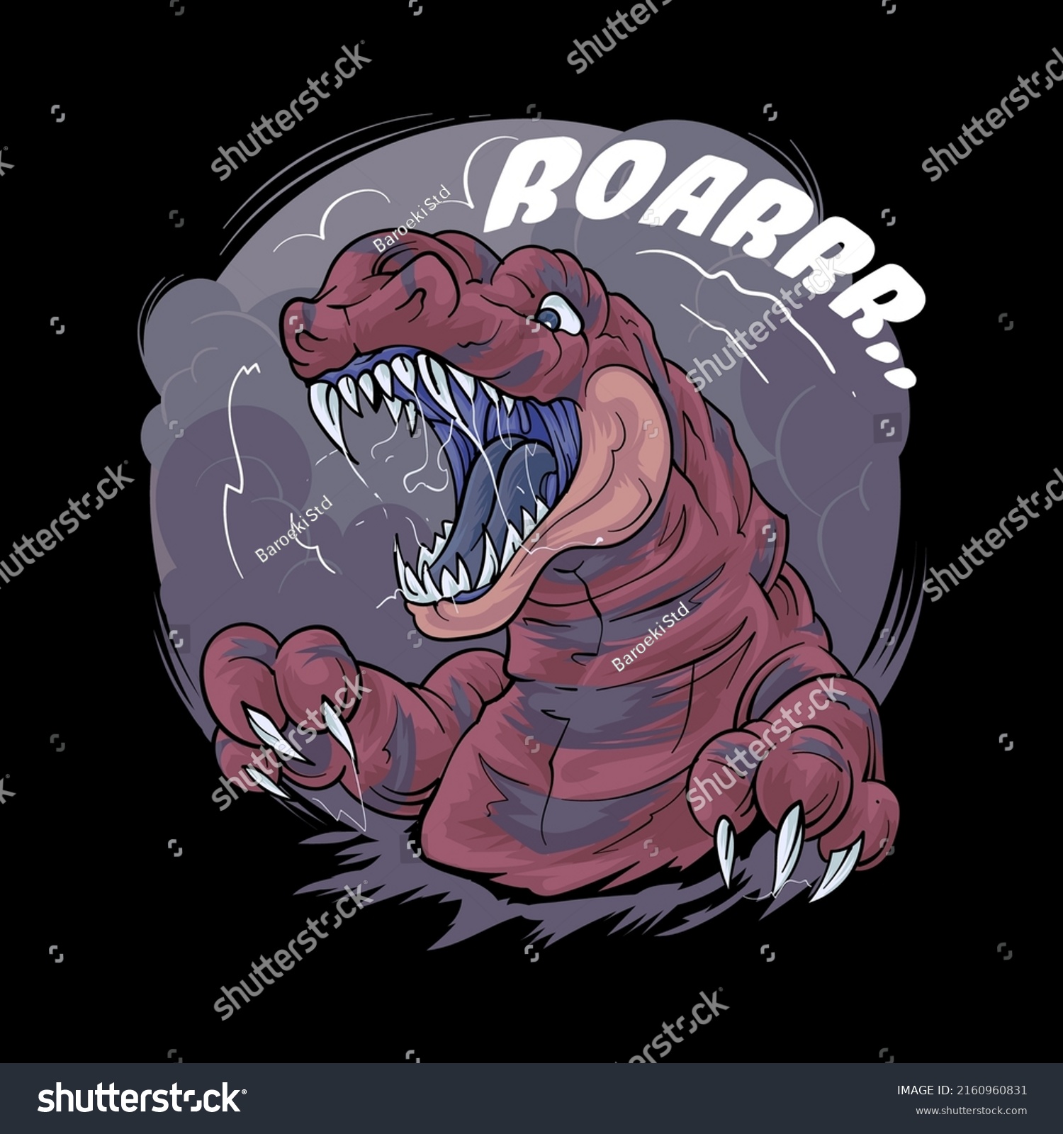 Dinosaur T Rex Roaring Illustration Premium Stock Vector (Royalty Free ...