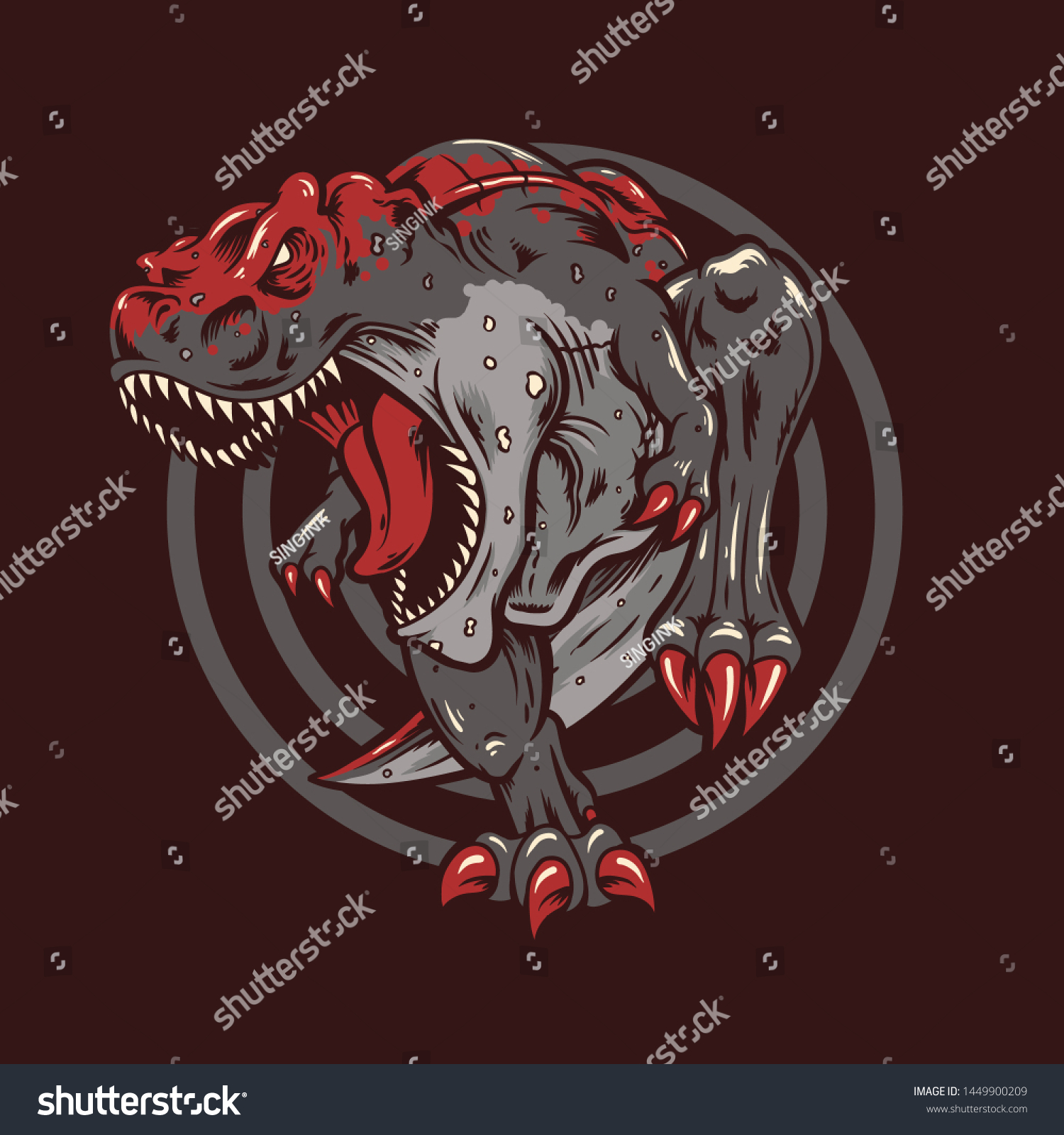 Dinosaur T Rex Vector Illustration: vector de stock (libre de regalías ...