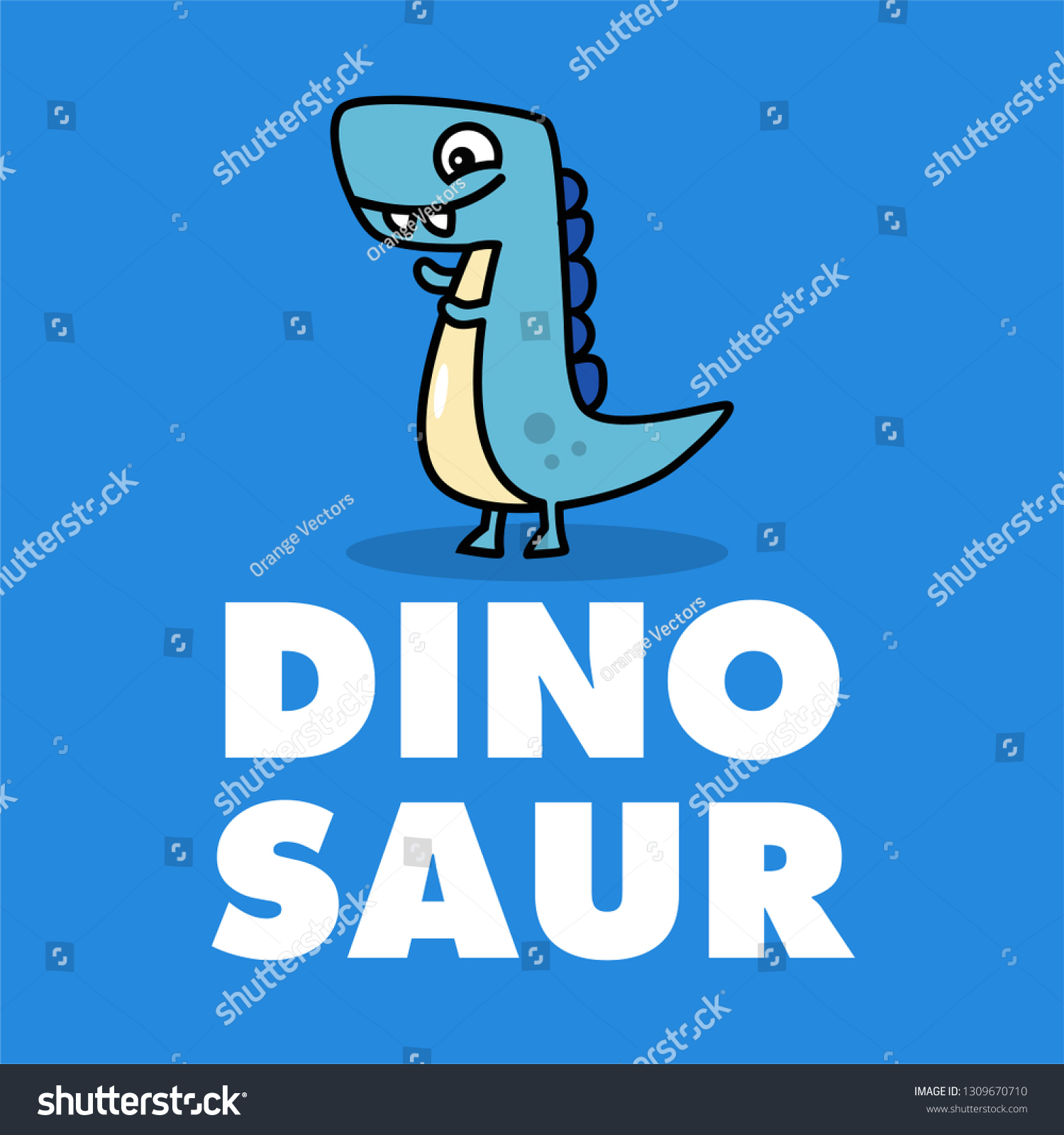 Dinosaur Typography Design Stock Vector (Royalty Free) 1309670710
