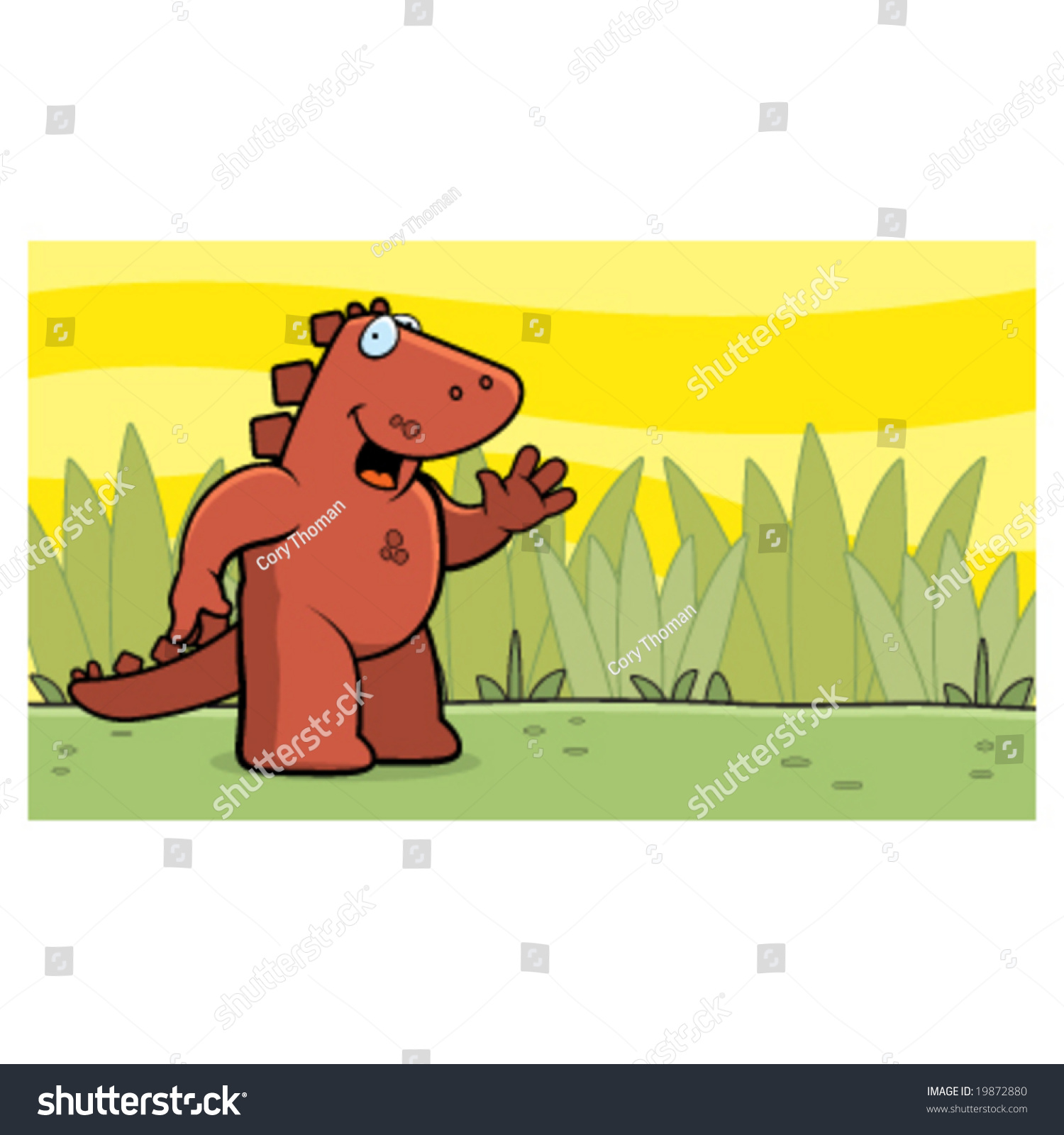 Dinosaur Waving Stock Vector (Royalty Free) 19872880
