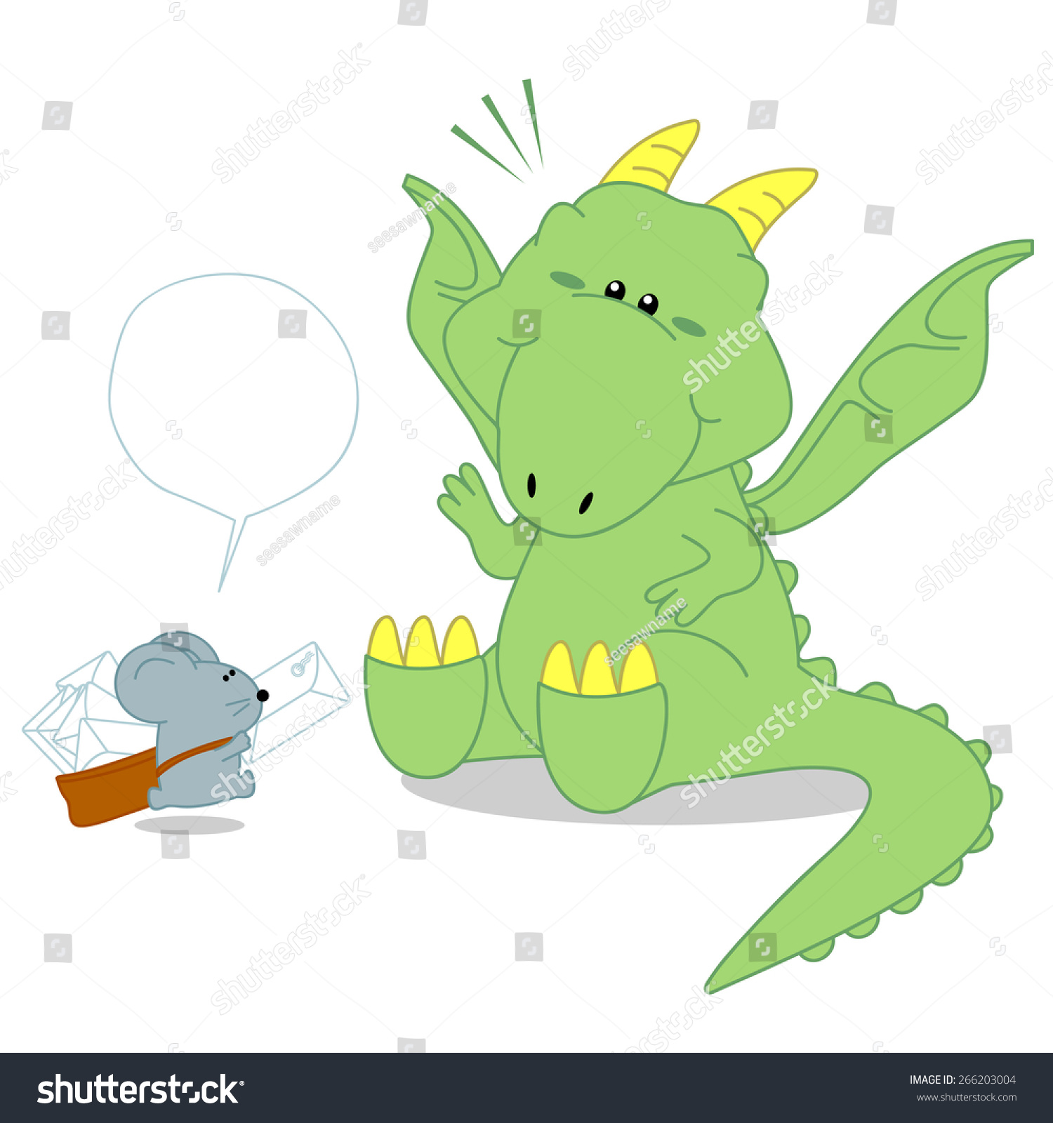 Dinosaurs Postman Rat Stock Vector (Royalty Free) 266203004