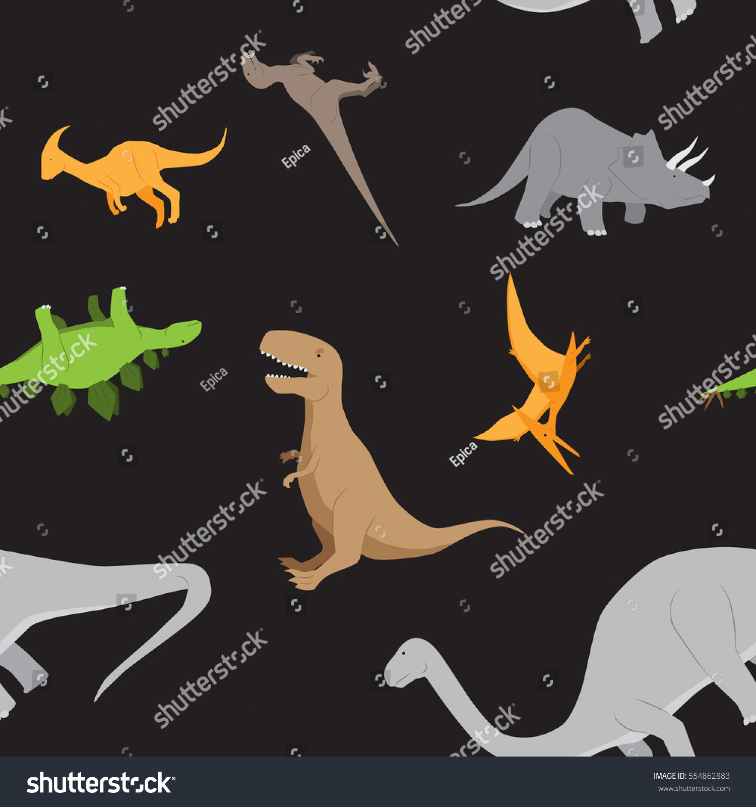 Dinosaurs Seamless Pattern Background Vector Stock Stock Vector ...