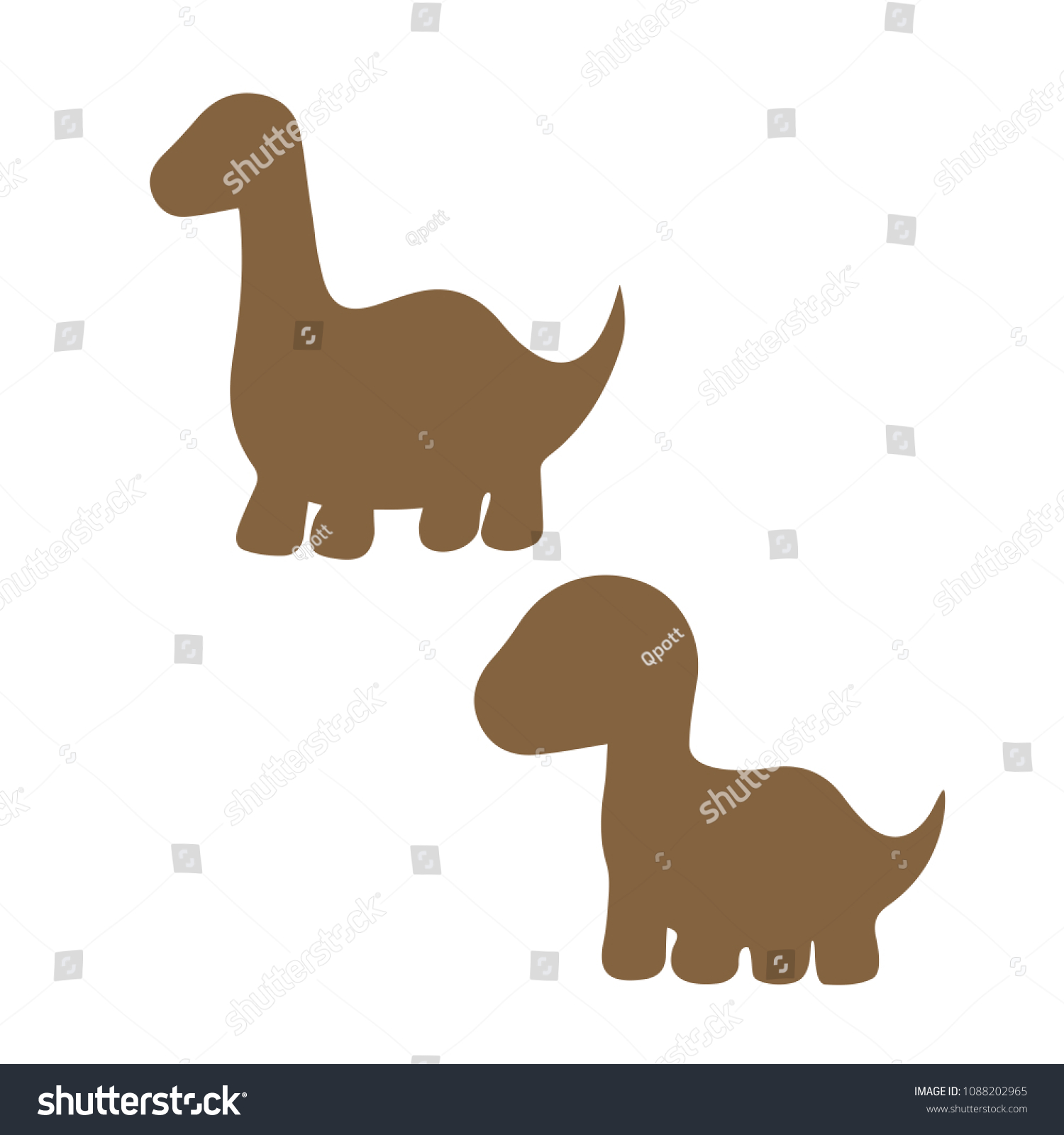 Dinosaurs Shapes Cute Stock Vector (Royalty Free) 1088202965