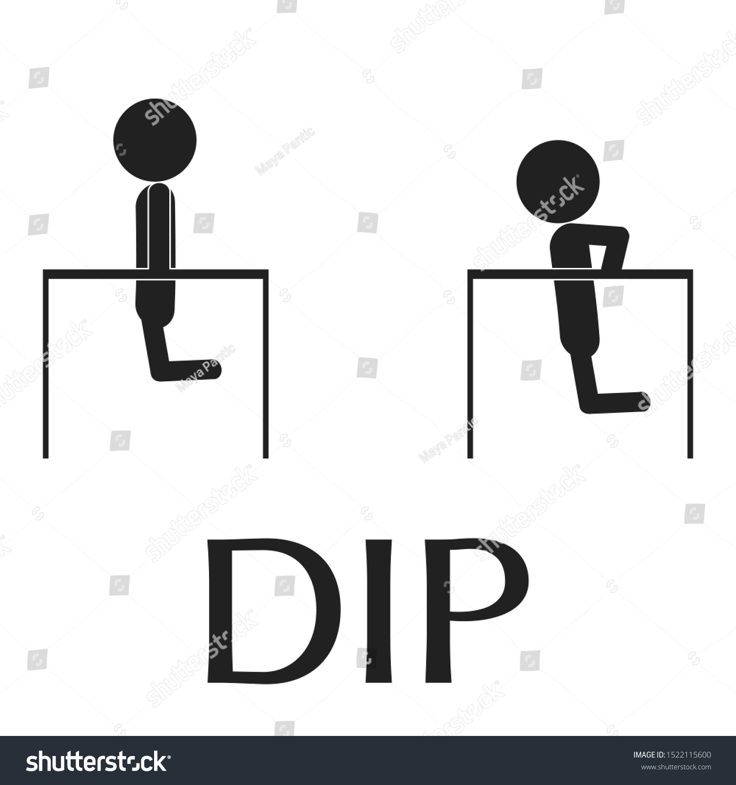 Dip Exercise Vector Pictogram Isolated Simple Stock Vector (Royalty ...