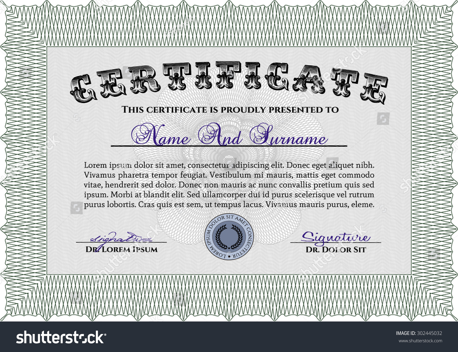 Diploma Frame Certificate Template Vectorcordial Design Stock Vector ...