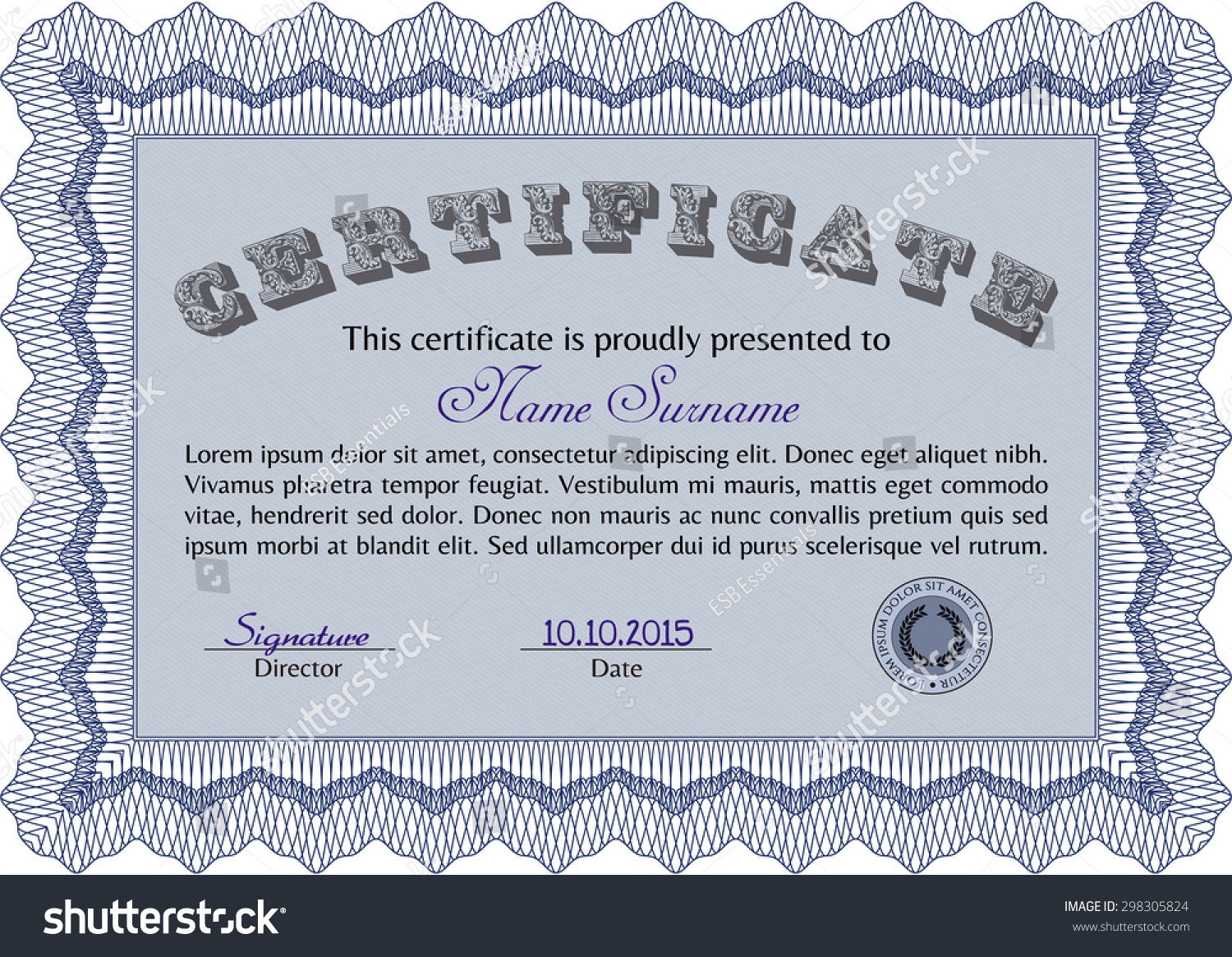Vektor Stok Diploma Certificate Template Frame Certificate Template ...