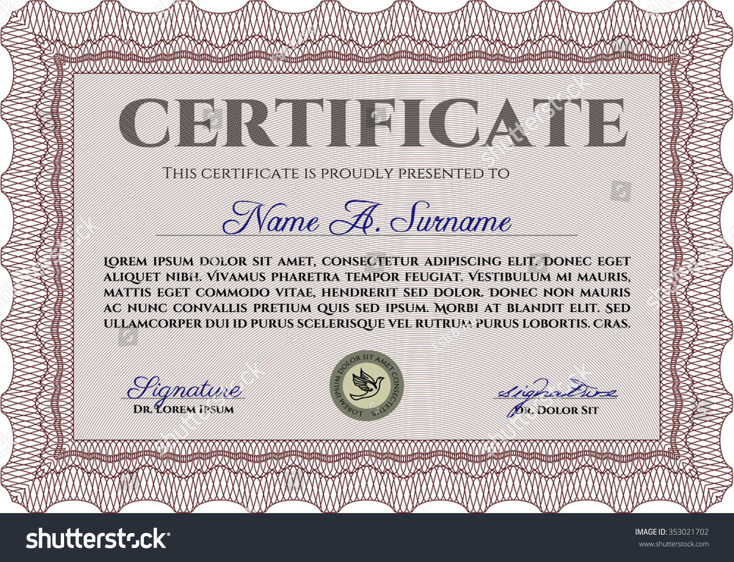 Diploma Template Certificate Template Border Framegood Stock Vector ...