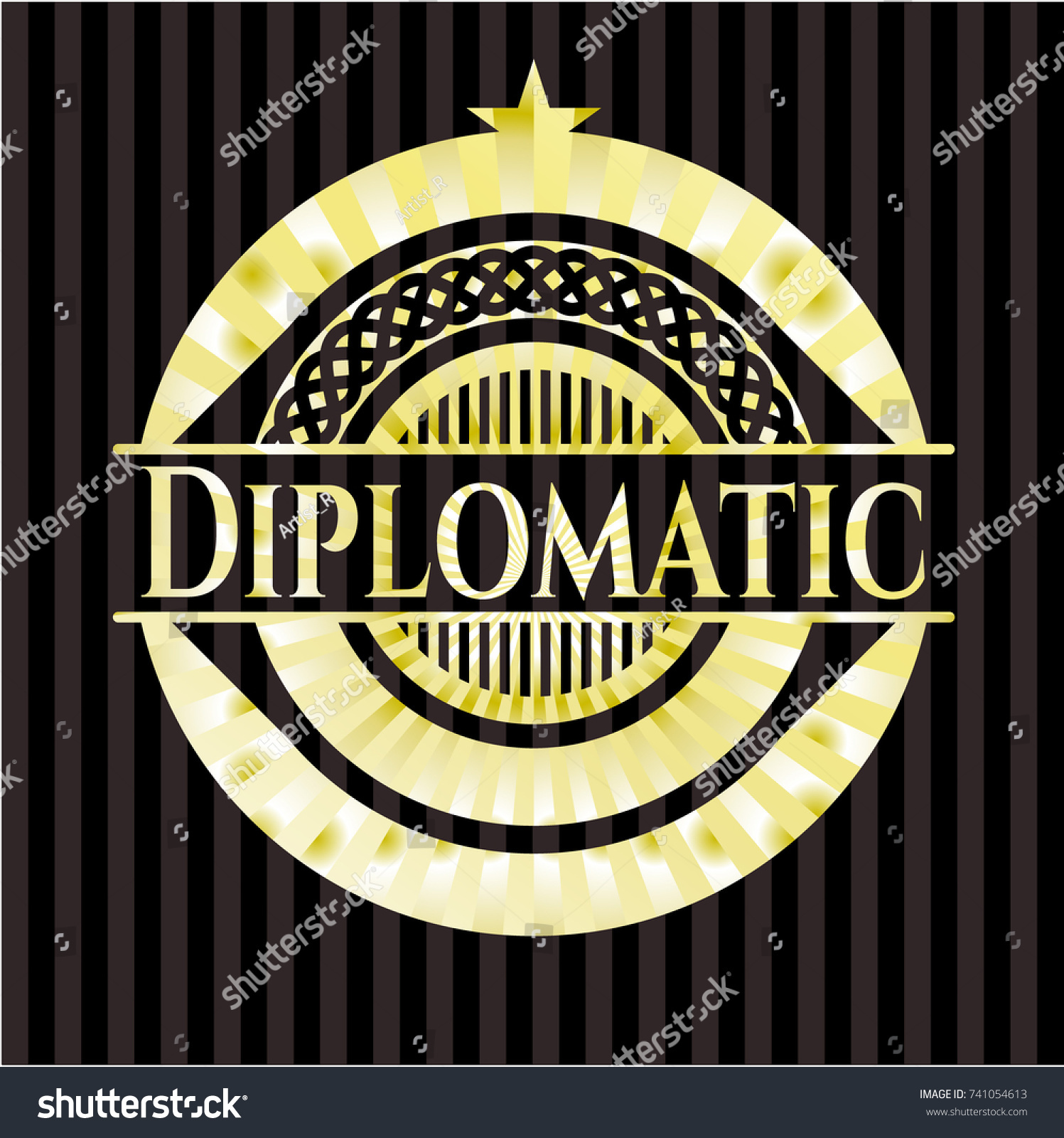 Diplomatic Shiny Emblem Stock Vector (Royalty Free) 741054613 ...