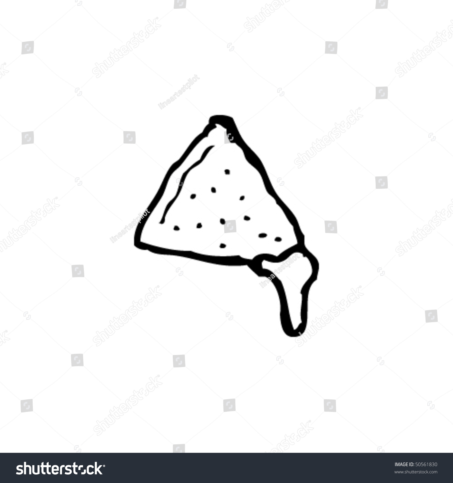 dibujo de chip de tortilla sumergida: vector de stock (libre de ...