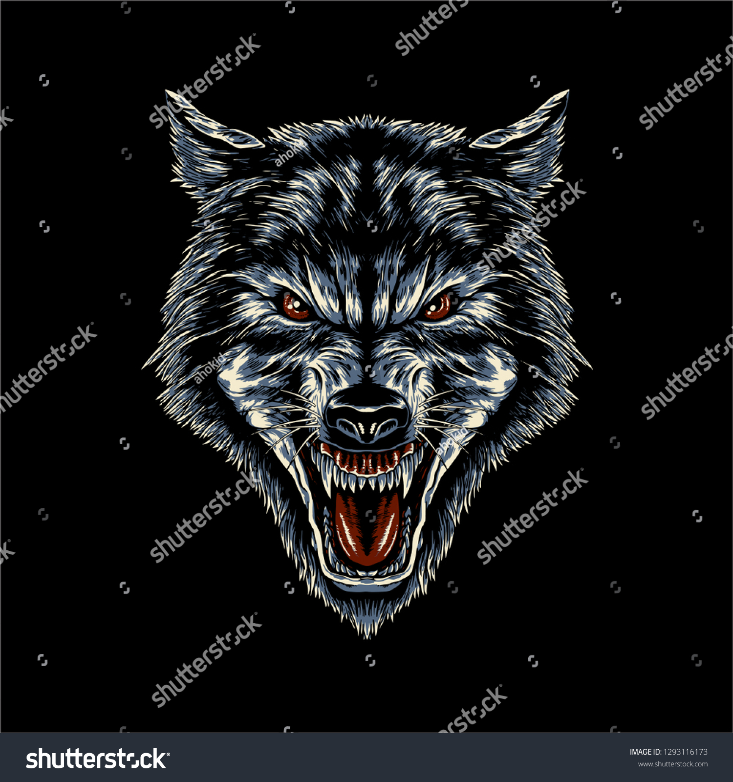 Dire Wolf Head Vector Illustration Stock Vector (Royalty Free ...