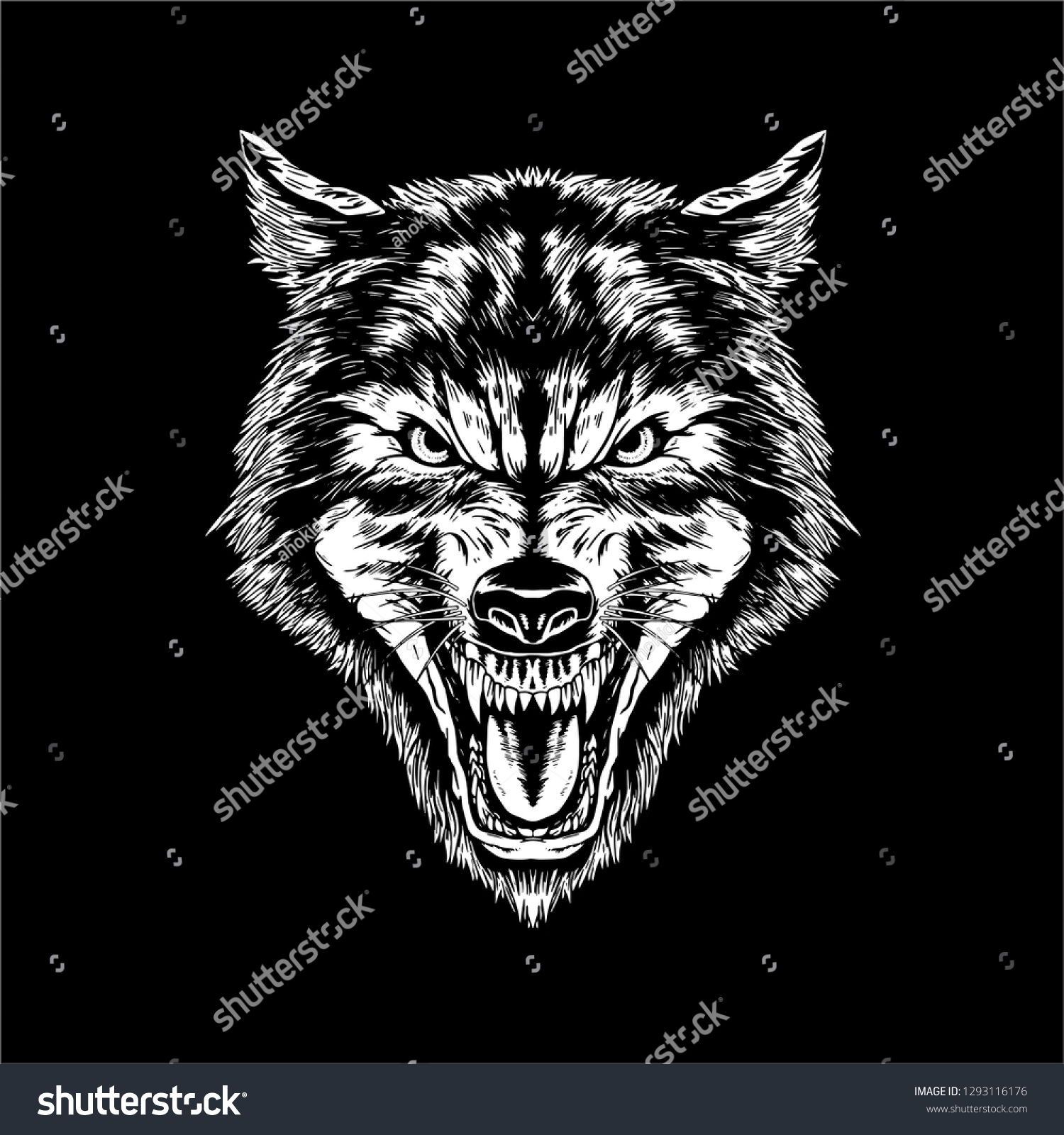 531 Wolf old school Images, Stock Photos & Vectors | Shutterstock