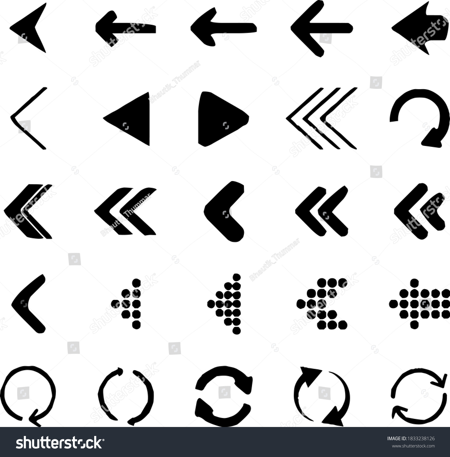 Directed Arrows Collection On White Background Stock Vector (Royalty ...
