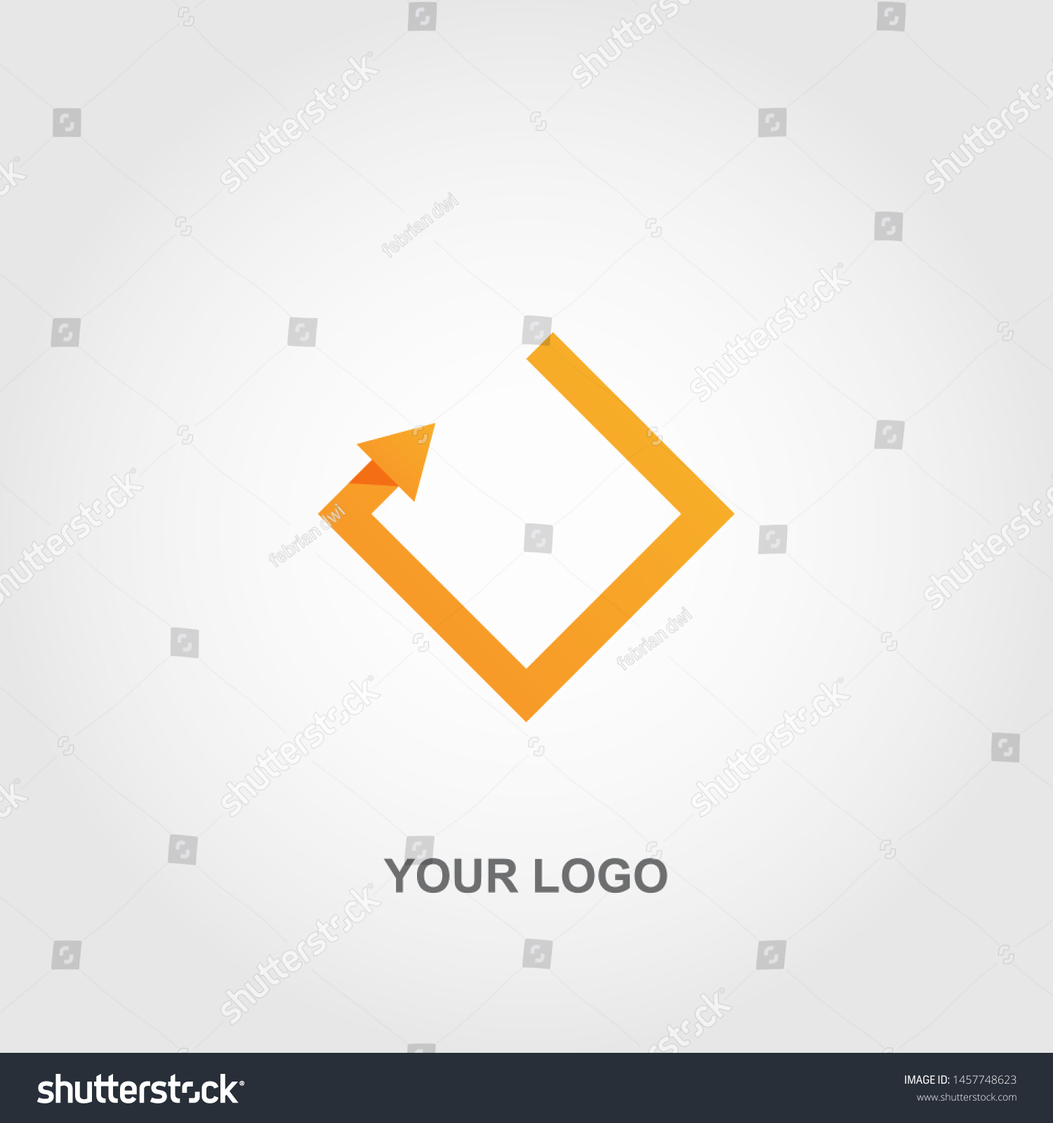 Direction Arrow Logo Gradation Color Template Stock Vector (Royalty ...