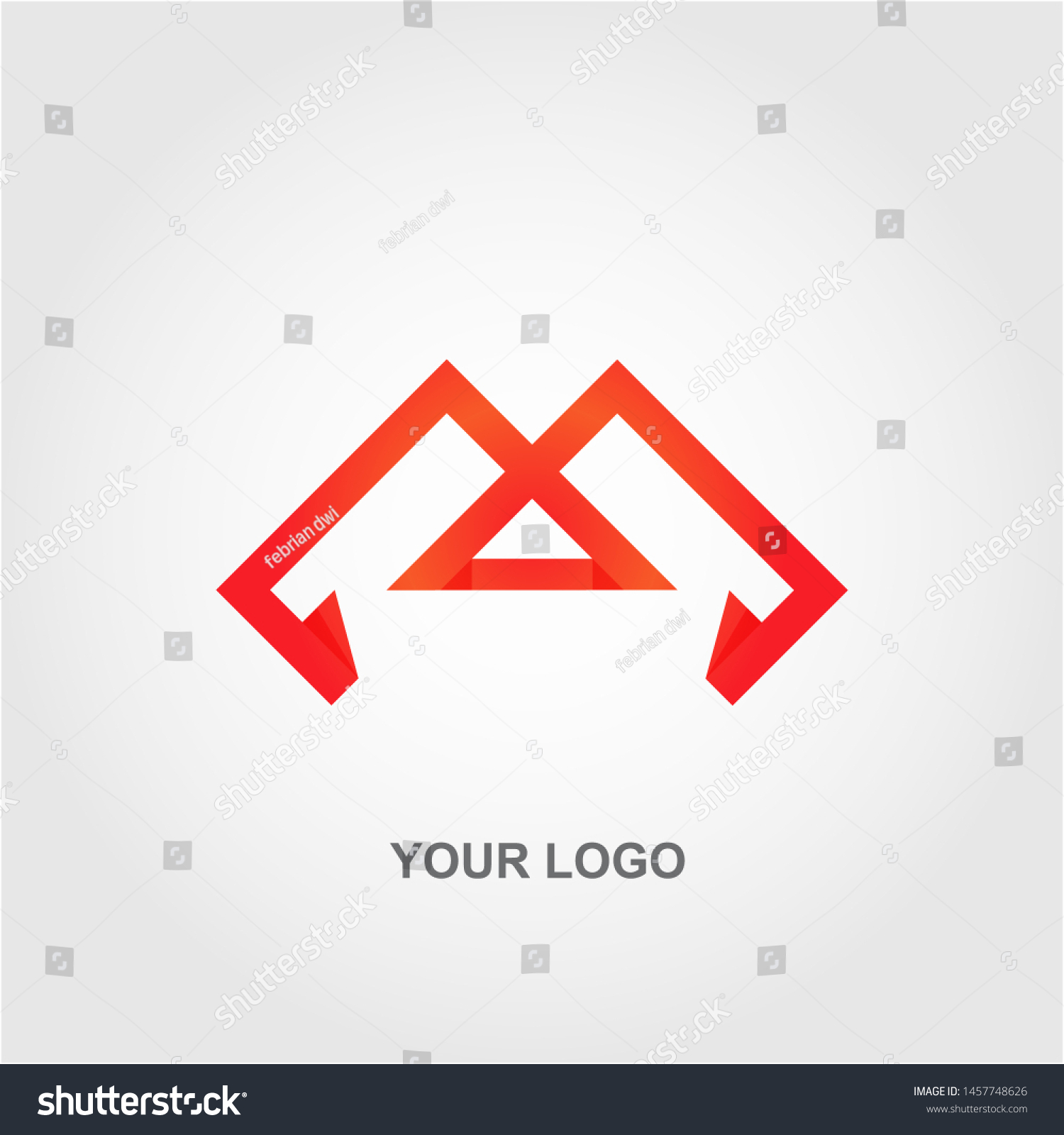 Direction Arrow Logo Gradation Color Template Stock Vector (Royalty ...
