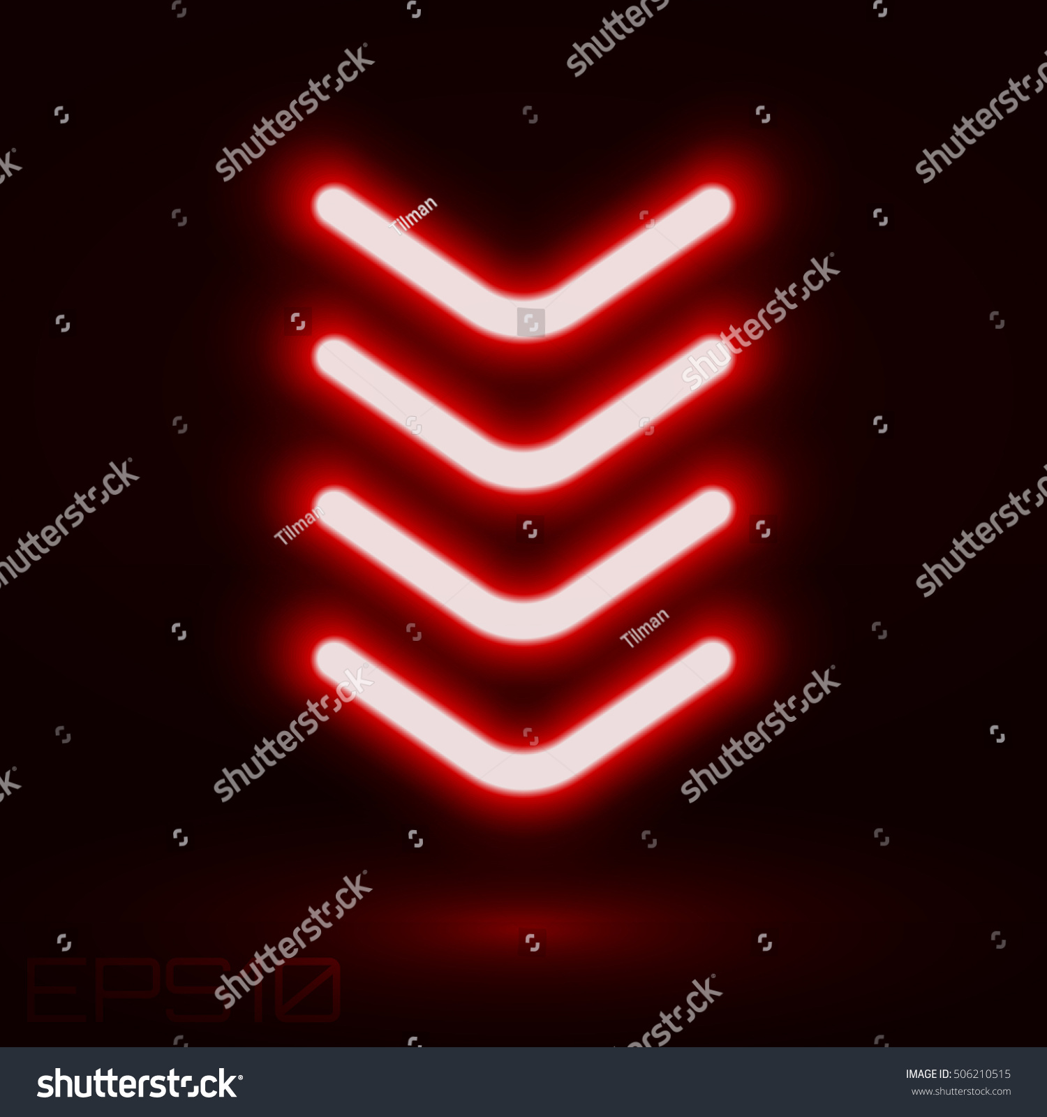 Direction Arrow Neon Light Vector Illustration Stock Vector (Royalty ...