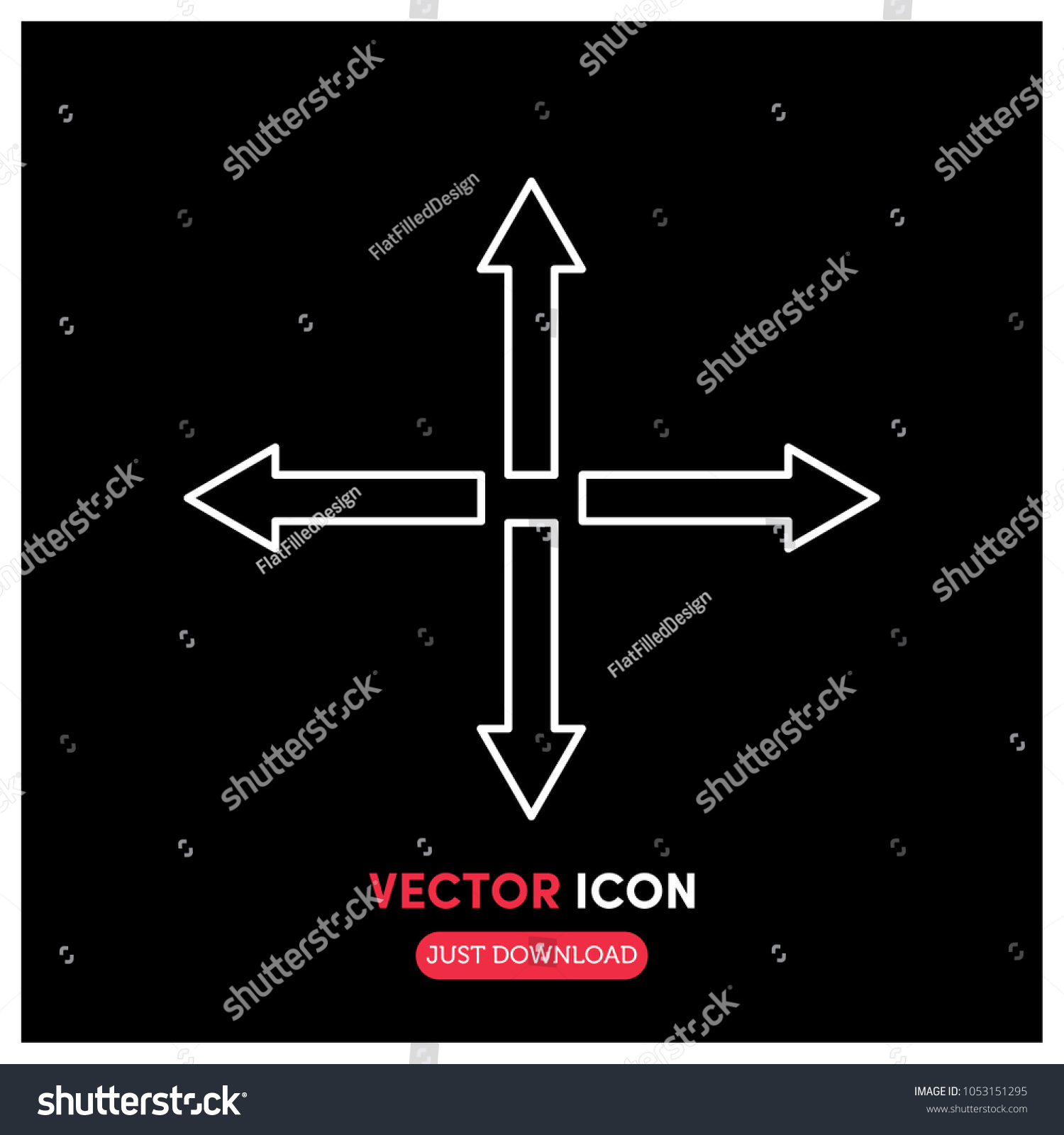 Direction Arrow Vector Icon Illustration Stock Vector (Royalty Free ...