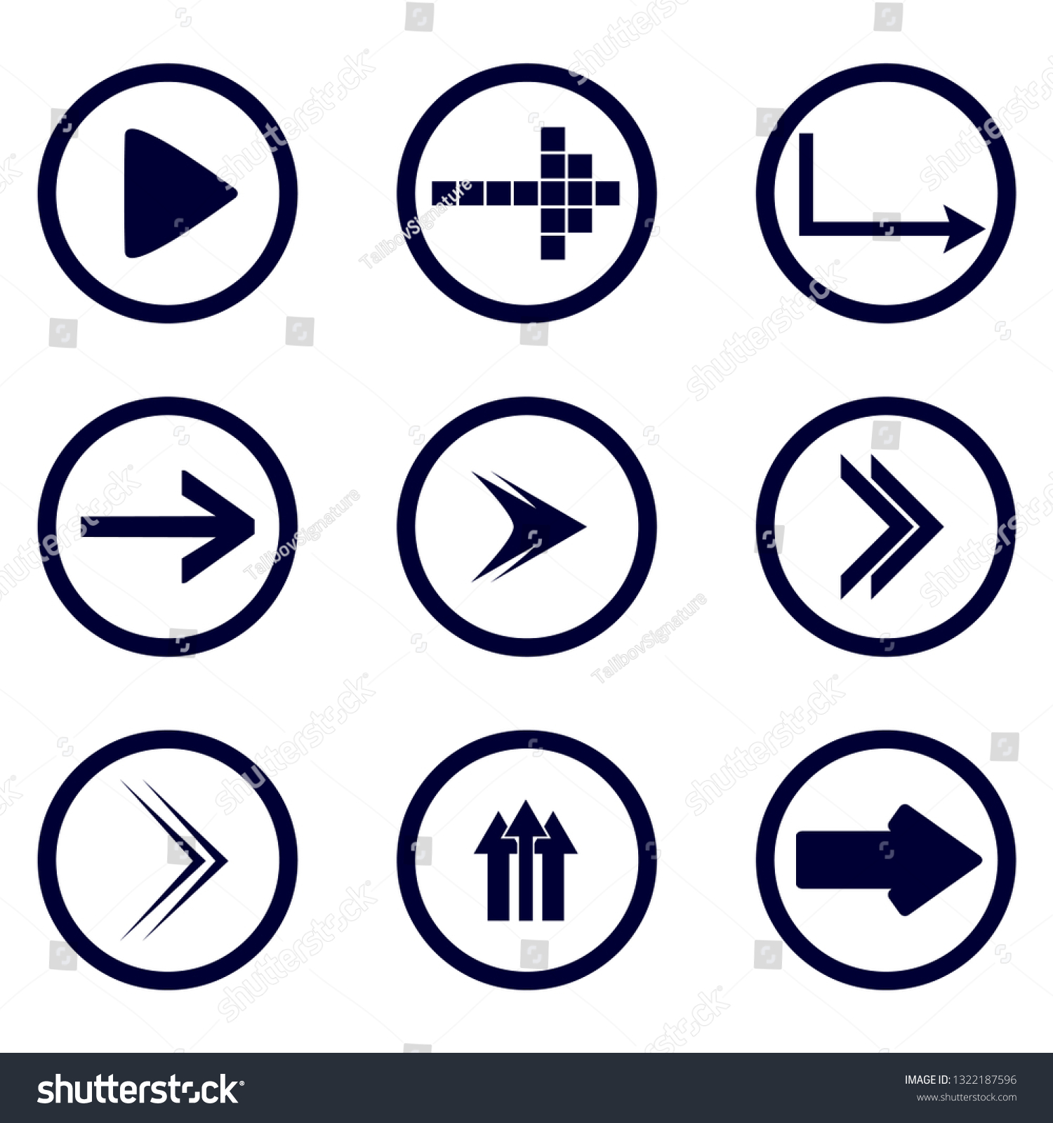 Direction Arrows Vector Collection Set Different Stock Vector (Royalty ...