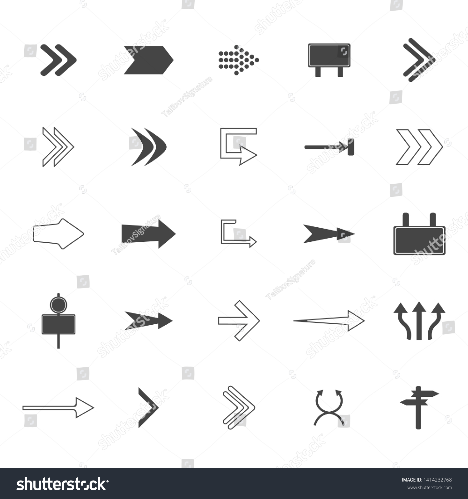 Direction Arrows Vector Collection Set Different Stock Vector (Royalty ...