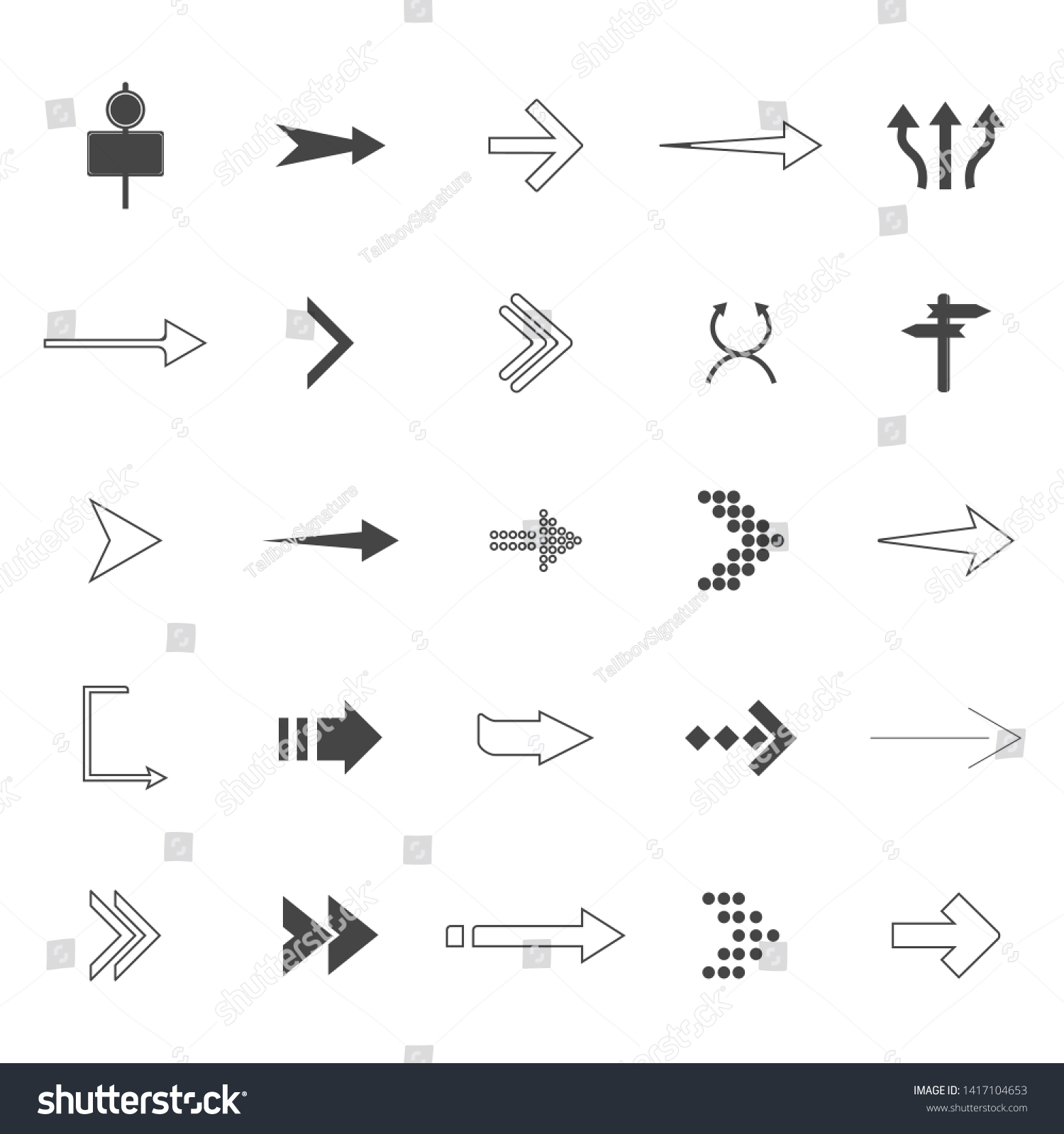Direction Arrows Vector Collection Set Different Stock Vector (Royalty ...