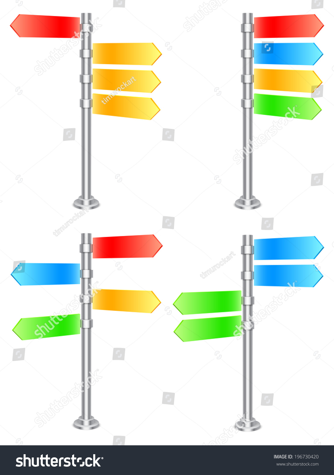 Direction Road Signs Stock Vector (Royalty Free) 196730420