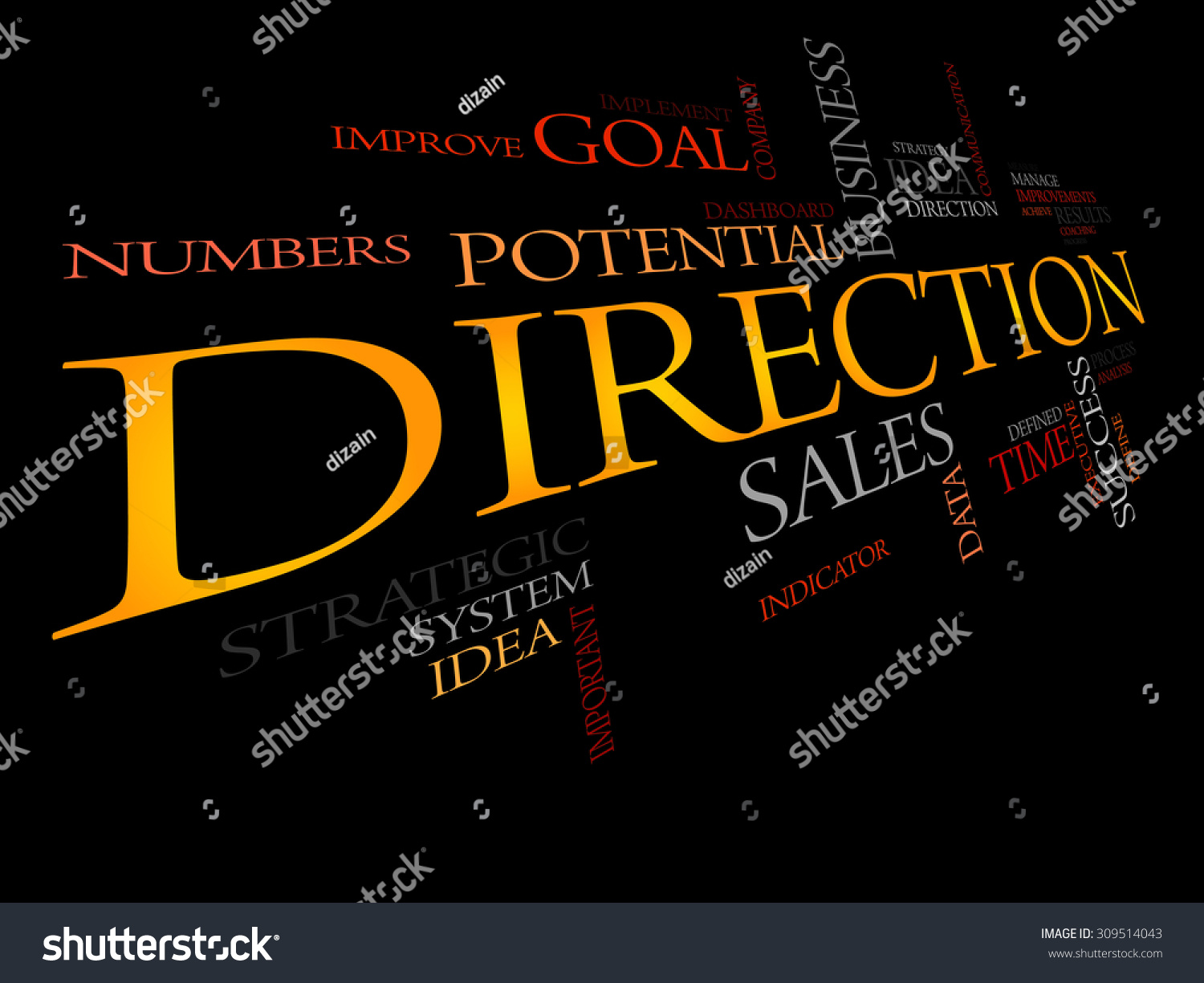 Direction Word Cloud Business Concept Stock Vector (Royalty Free ...
