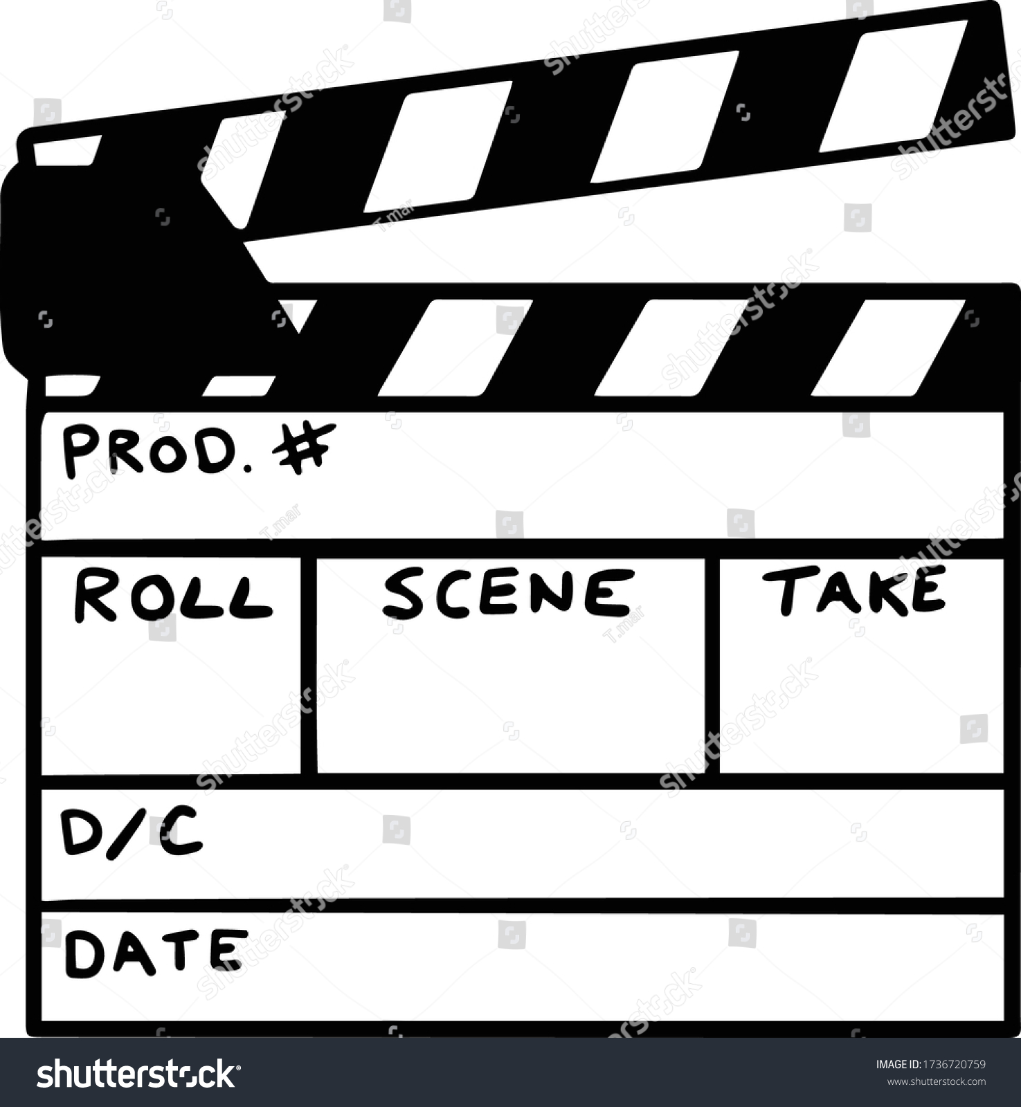 Director Clapper Board Line Drawing Vector Stock Vector (Royalty Free ...