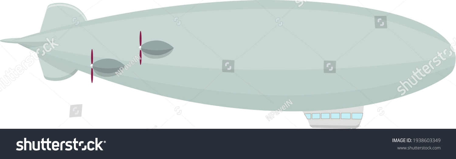 Dirigible Vector Illustration Isolated On White Stock Vector (Royalty ...