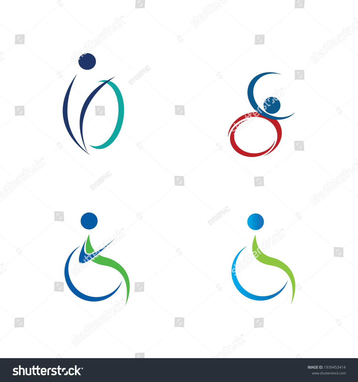 Disability Logo Set Vector Illustration Design Stock Vector (Royalty ...
