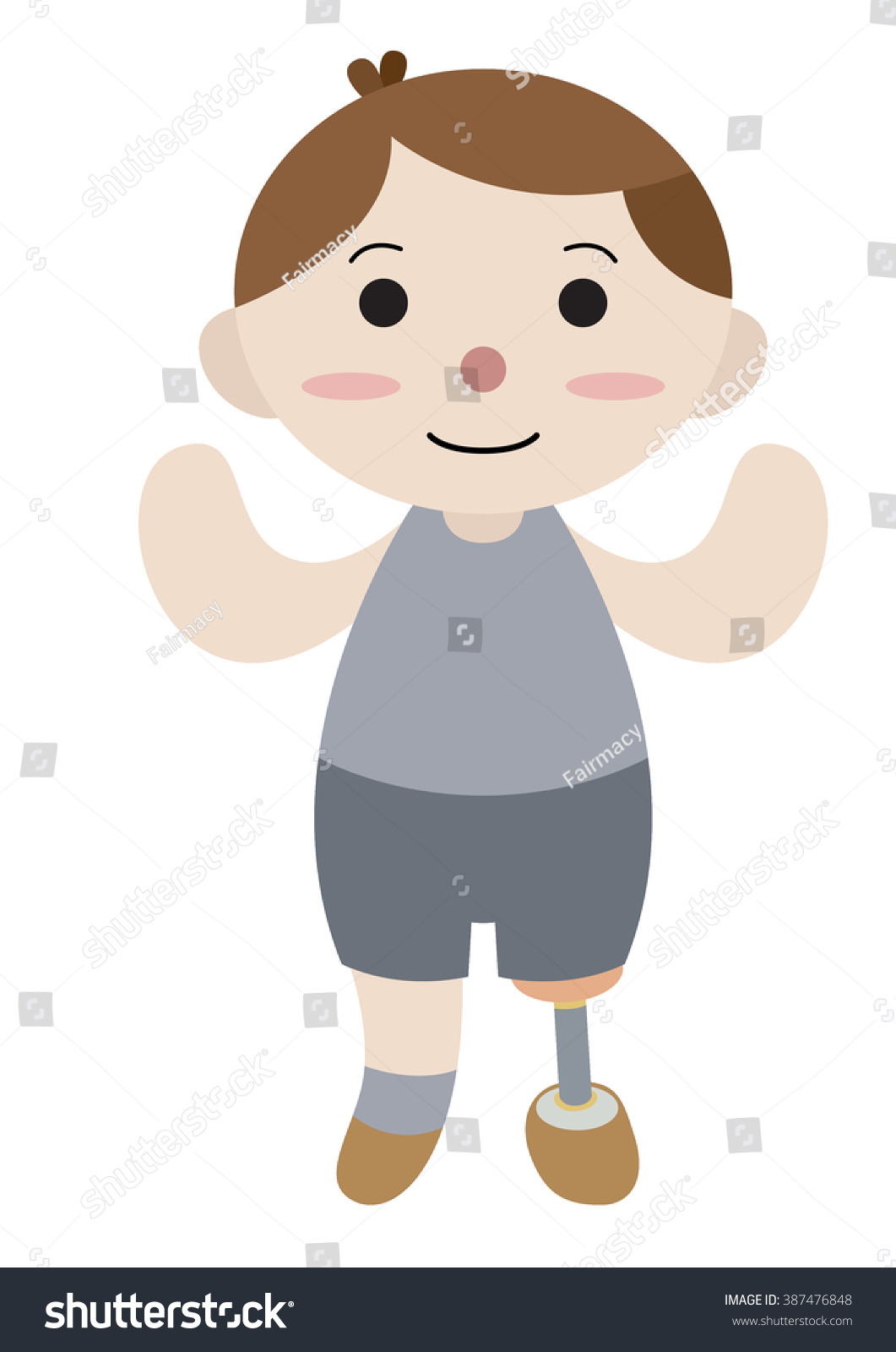 Disabled Man Artificial Leg Cartoon Vector Stock Vector (Royalty Free ...