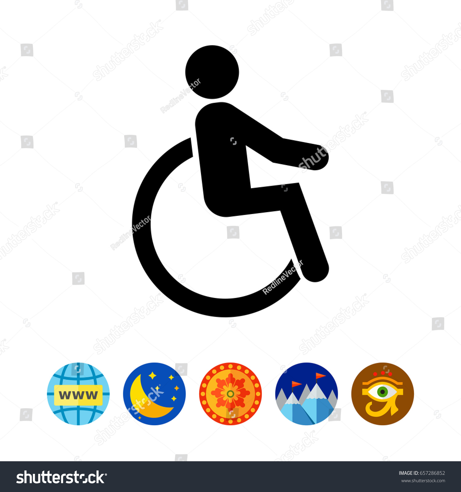 Disabled Person Icon Stock Vector (Royalty Free) 657286852 | Shutterstock