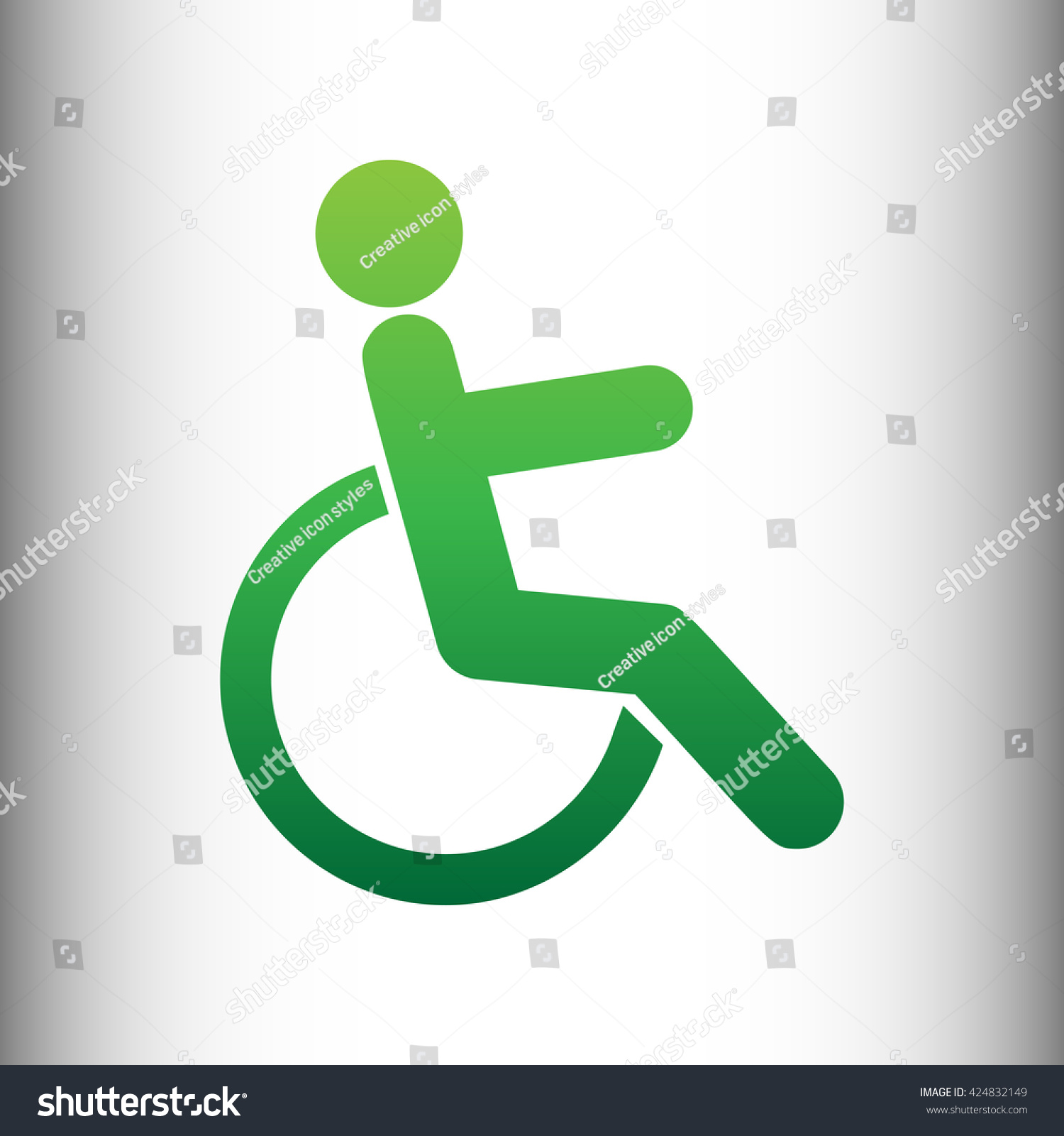 Disabled Sign Green Gradient Icon Stock Vector (Royalty Free) 424832149 ...