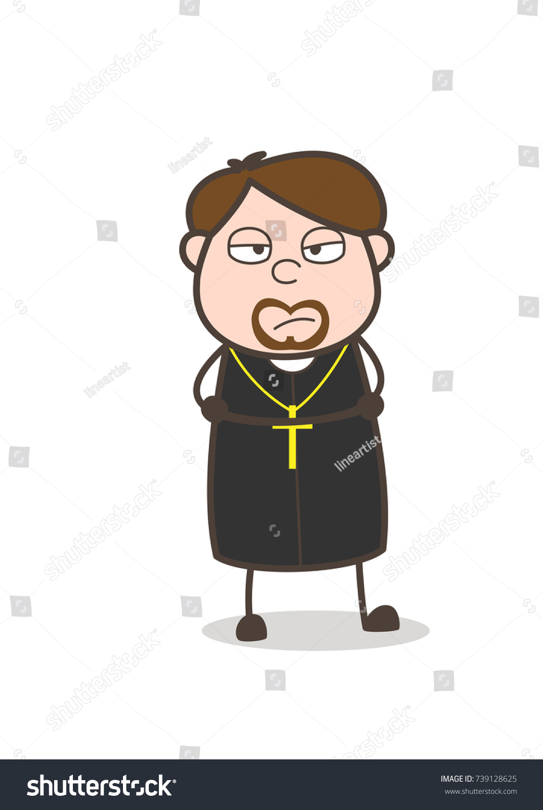 Disappointed Priest Face Vector Stock Vector (Royalty Free) 739128625 ...