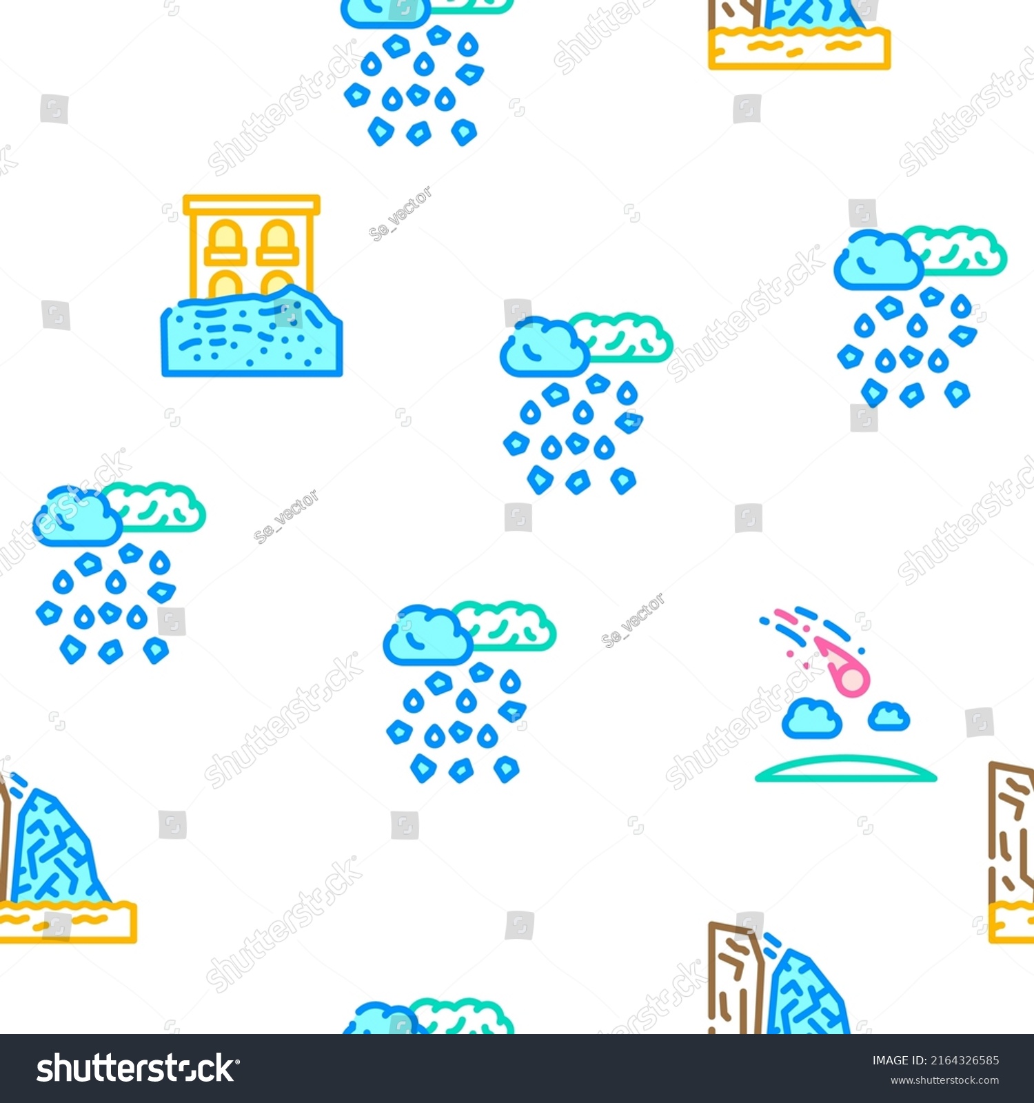 Disaster Destruction Vector Seamless Pattern Color Stock Vector ...