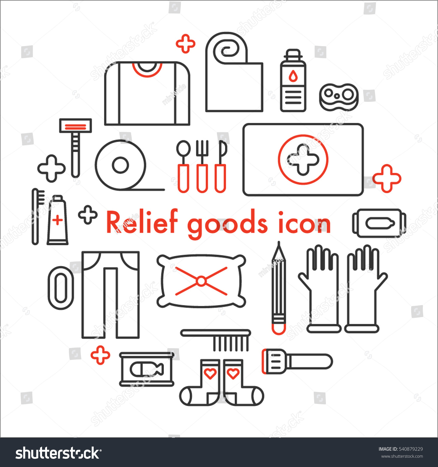 Disaster Preparedness Object Line Icon Vector Stock Vector (Royalty ...