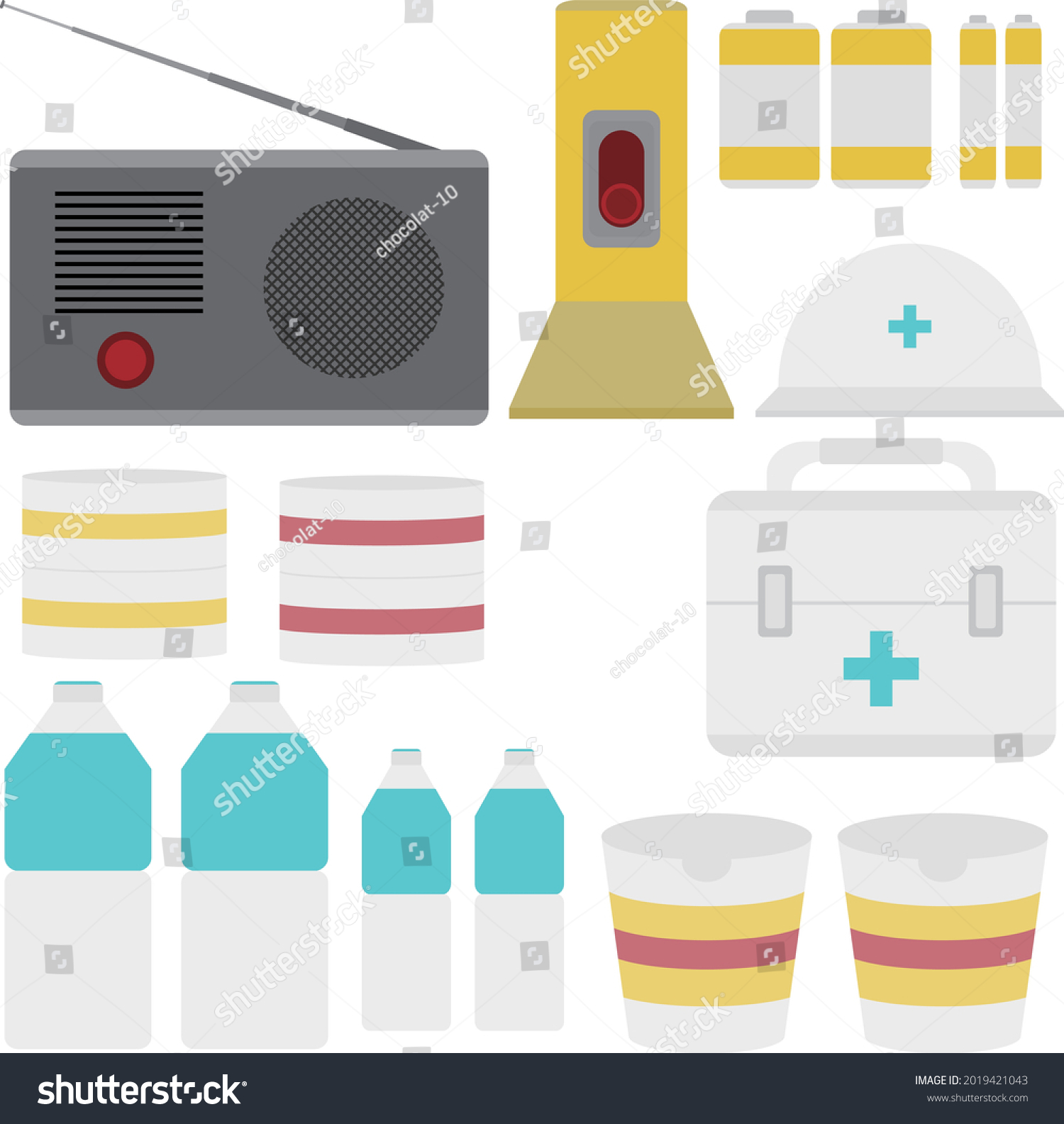Disaster Prevention Goods Vector Illustration Stock Vector (Royalty ...