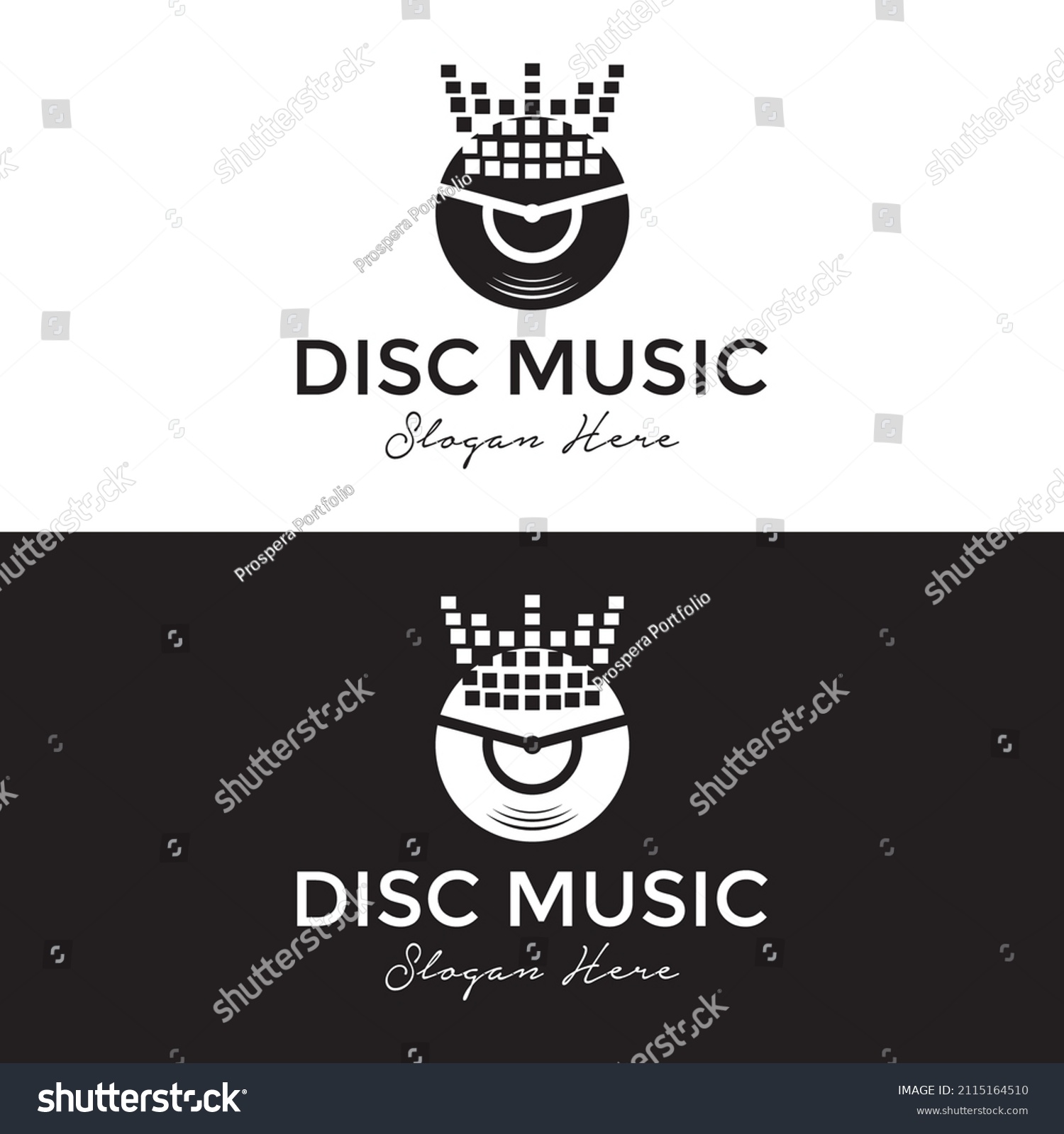 Disc Music Logo Design Template Stock Vector (Royalty Free) 2115164510