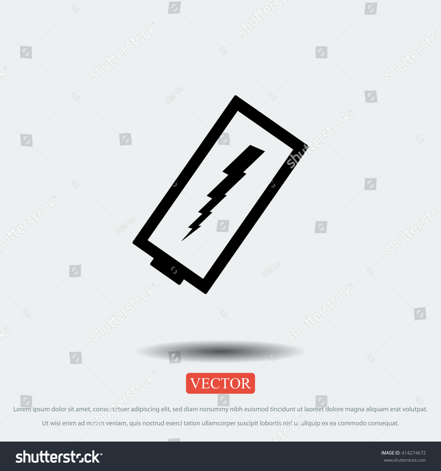 Discharged Battery Icon Stock Vector (Royalty Free) 414274672 ...