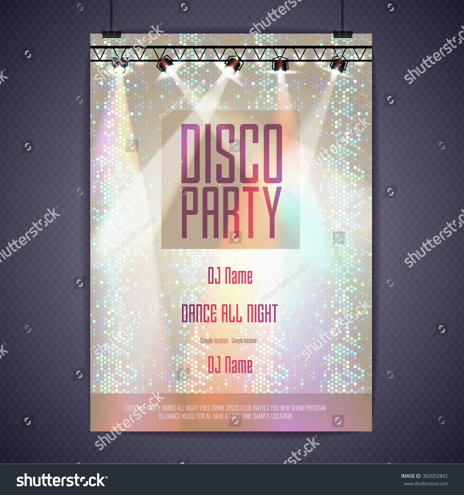 Disco Background Disco Poster Stock Vector (Royalty Free) 302052842 ...