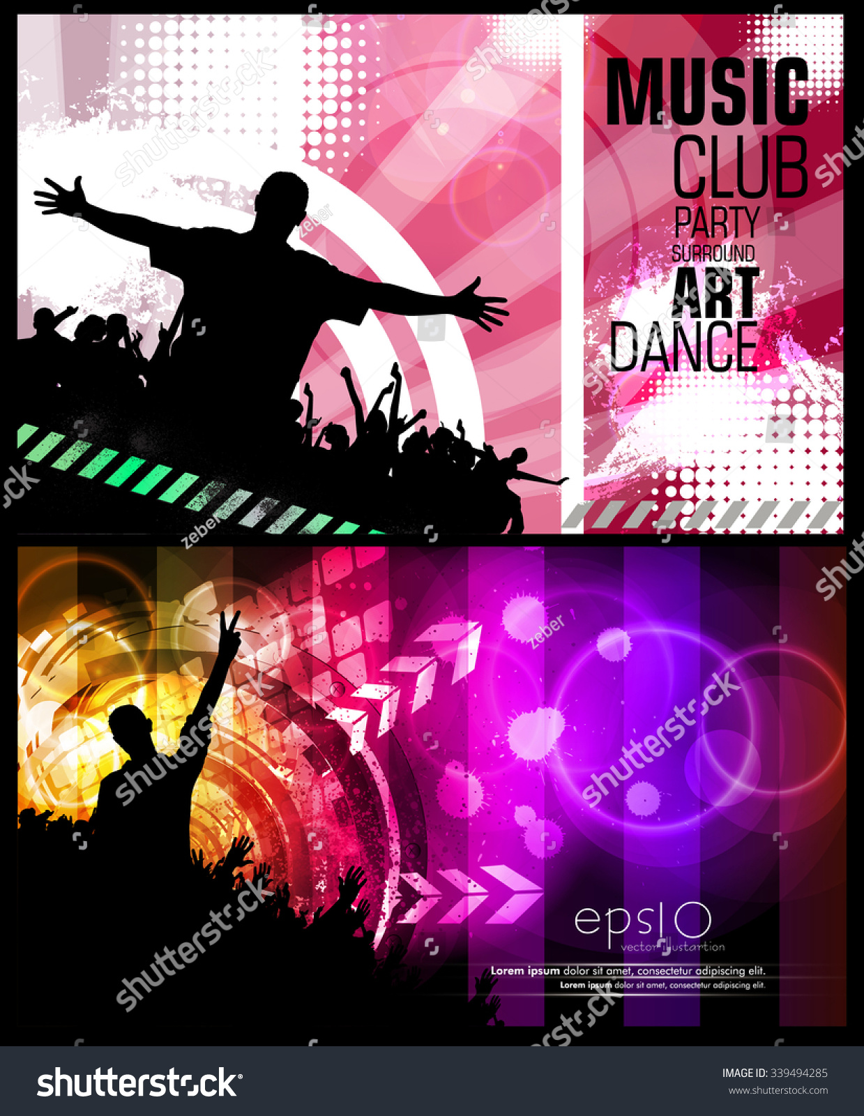 Disco Background Poster Banner Vector Stock Vector (Royalty Free ...