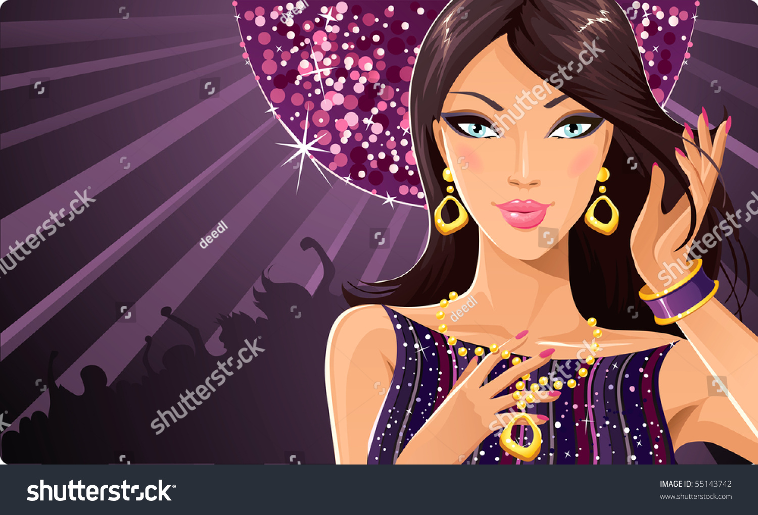 Disco Diva Stock Vector (Royalty Free) 55143742