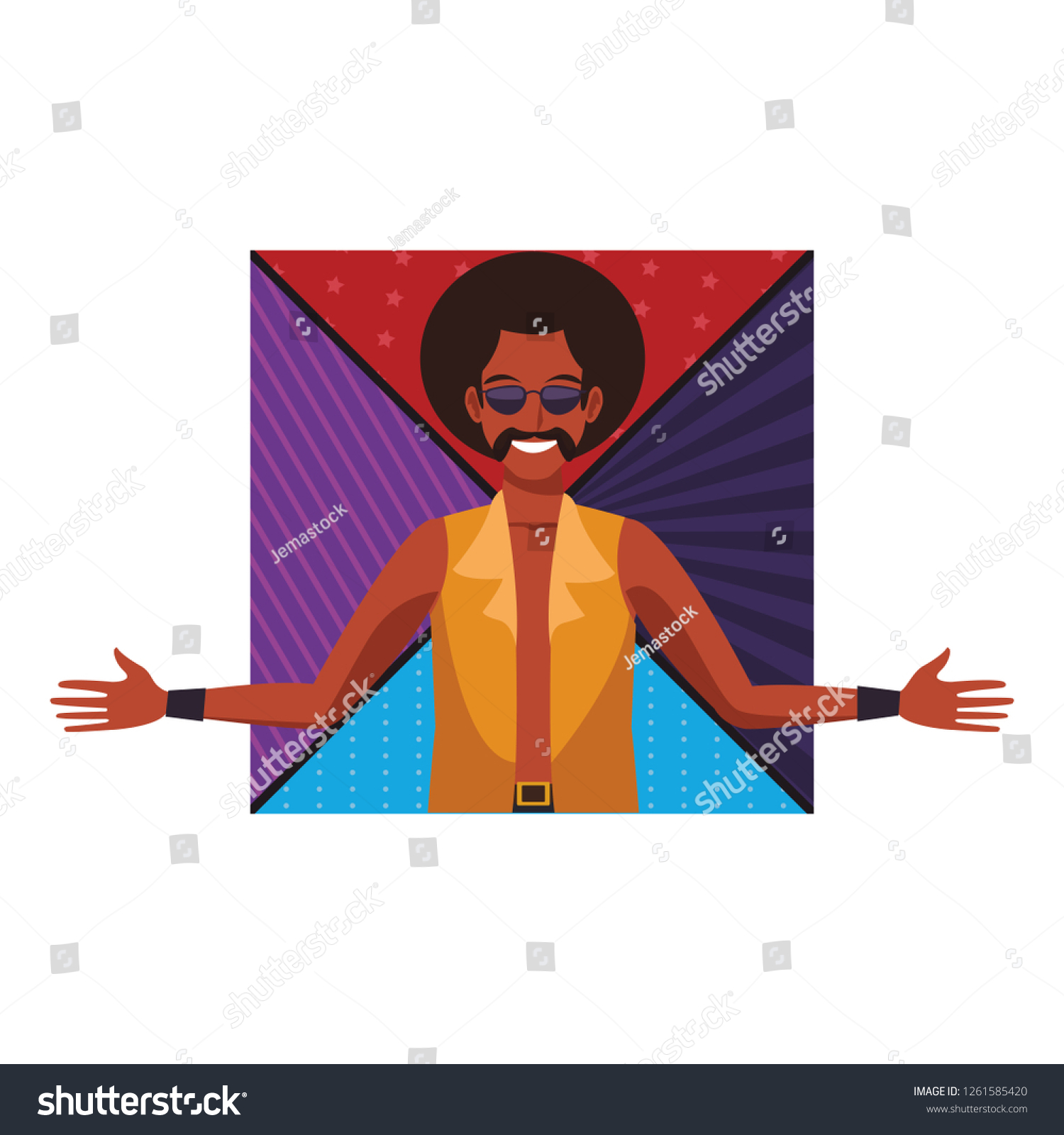 Disco Man Cartoon Stock Vector (Royalty Free) 1261585420