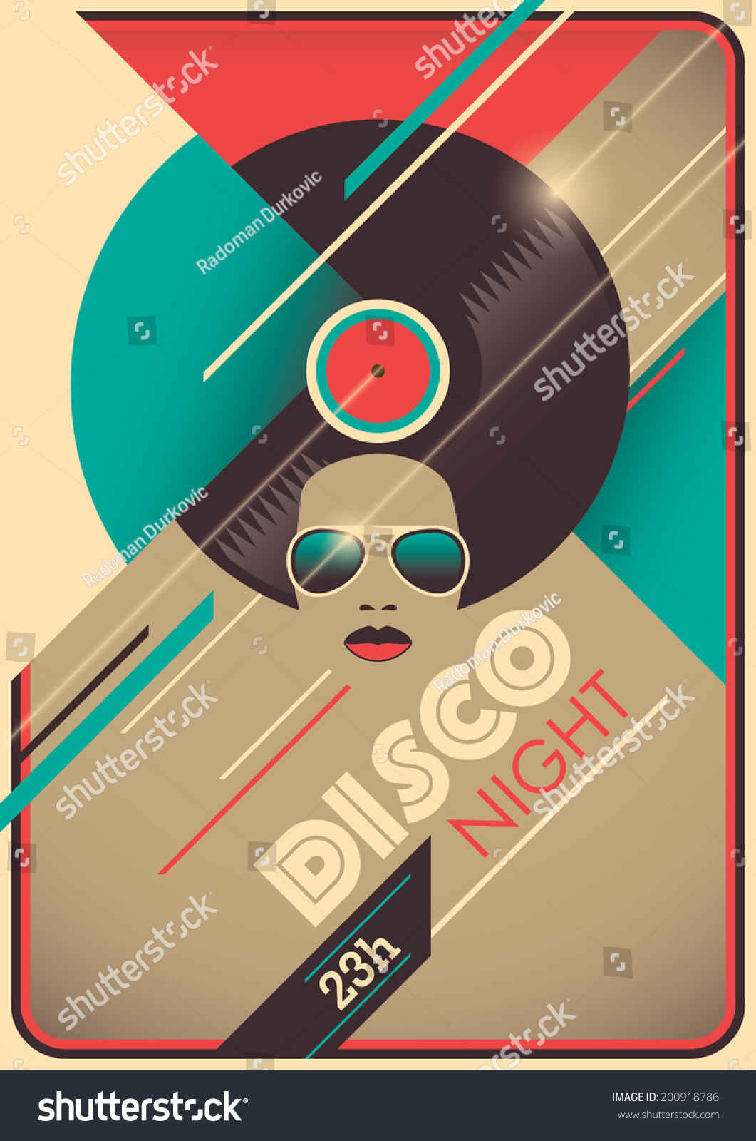 Disco Night Poster Design Vector Illustration Stock Vector 200918786 ...