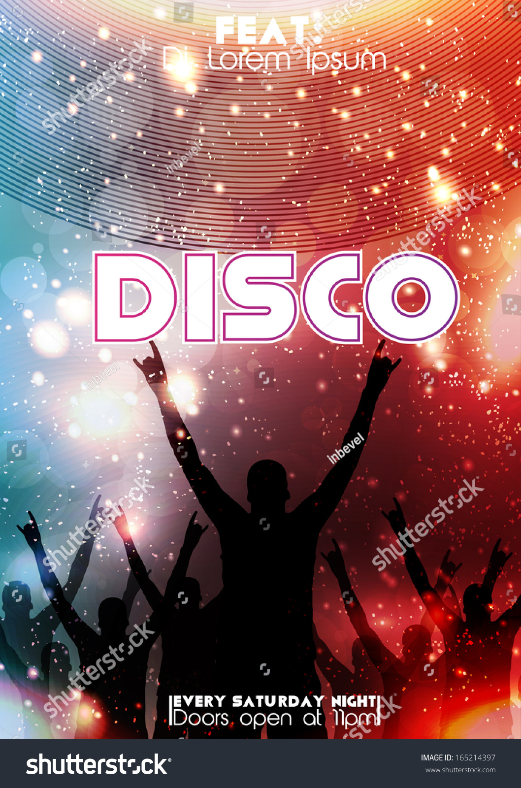 Disco Party Flyer Template Vector Illustration Stock Vector (Royalty ...