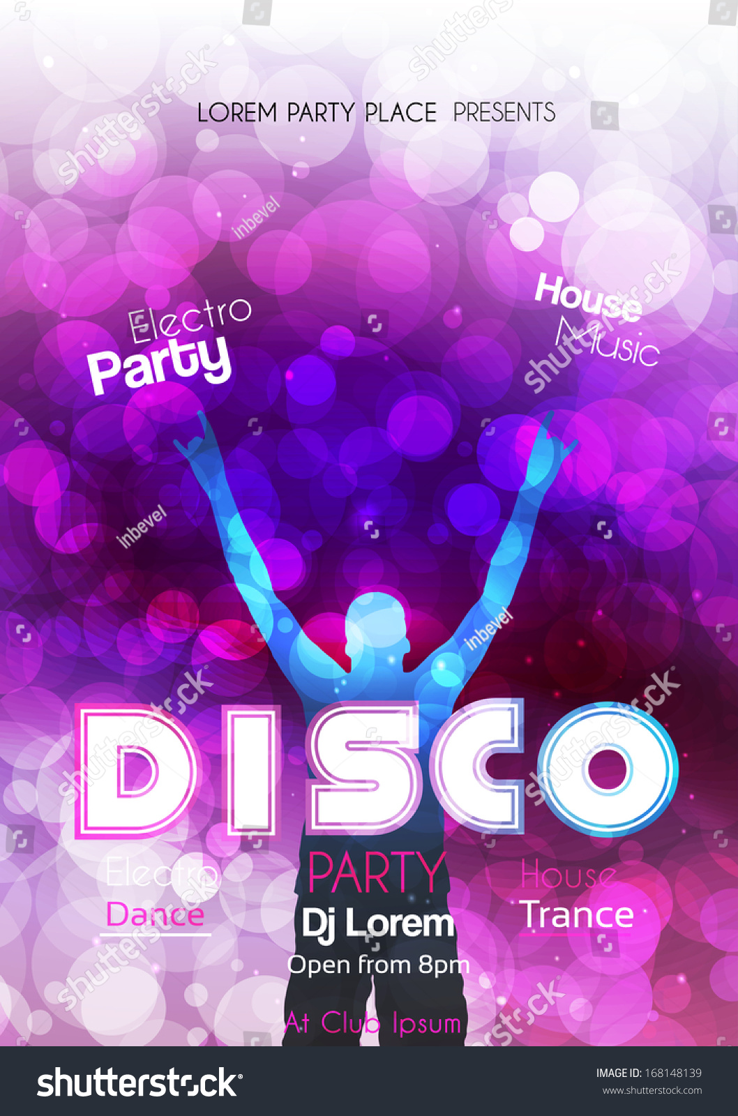 Disco Party Flyer Template Vector Illustration Stock Vector (Royalty ...